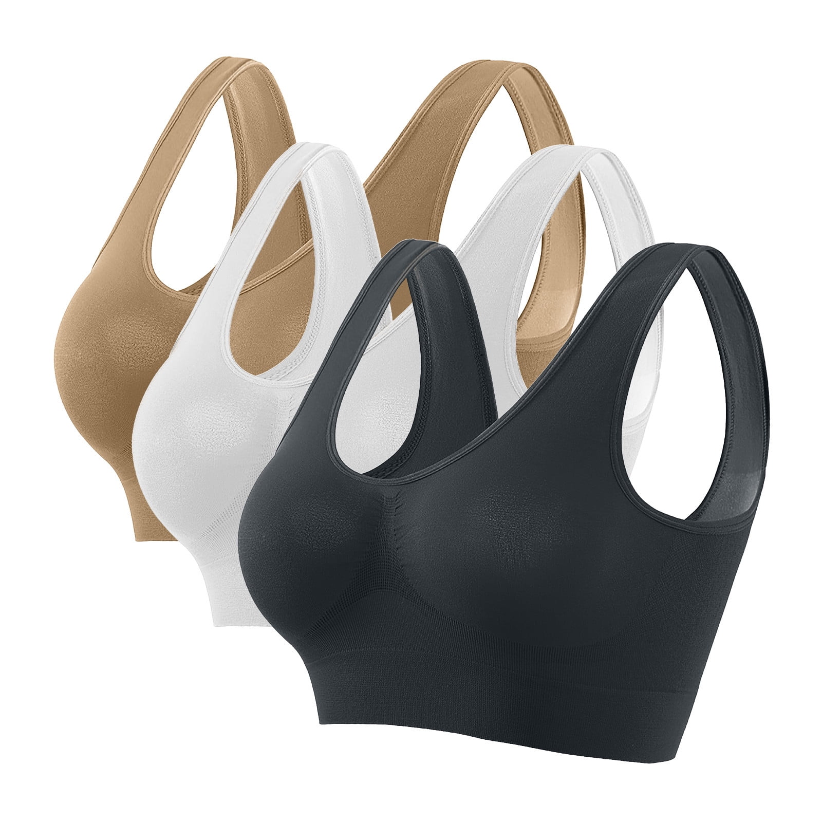 GERsome 3 Pack Sports Bras for Women Wirefree Workout Yoga Gym Fitness ...