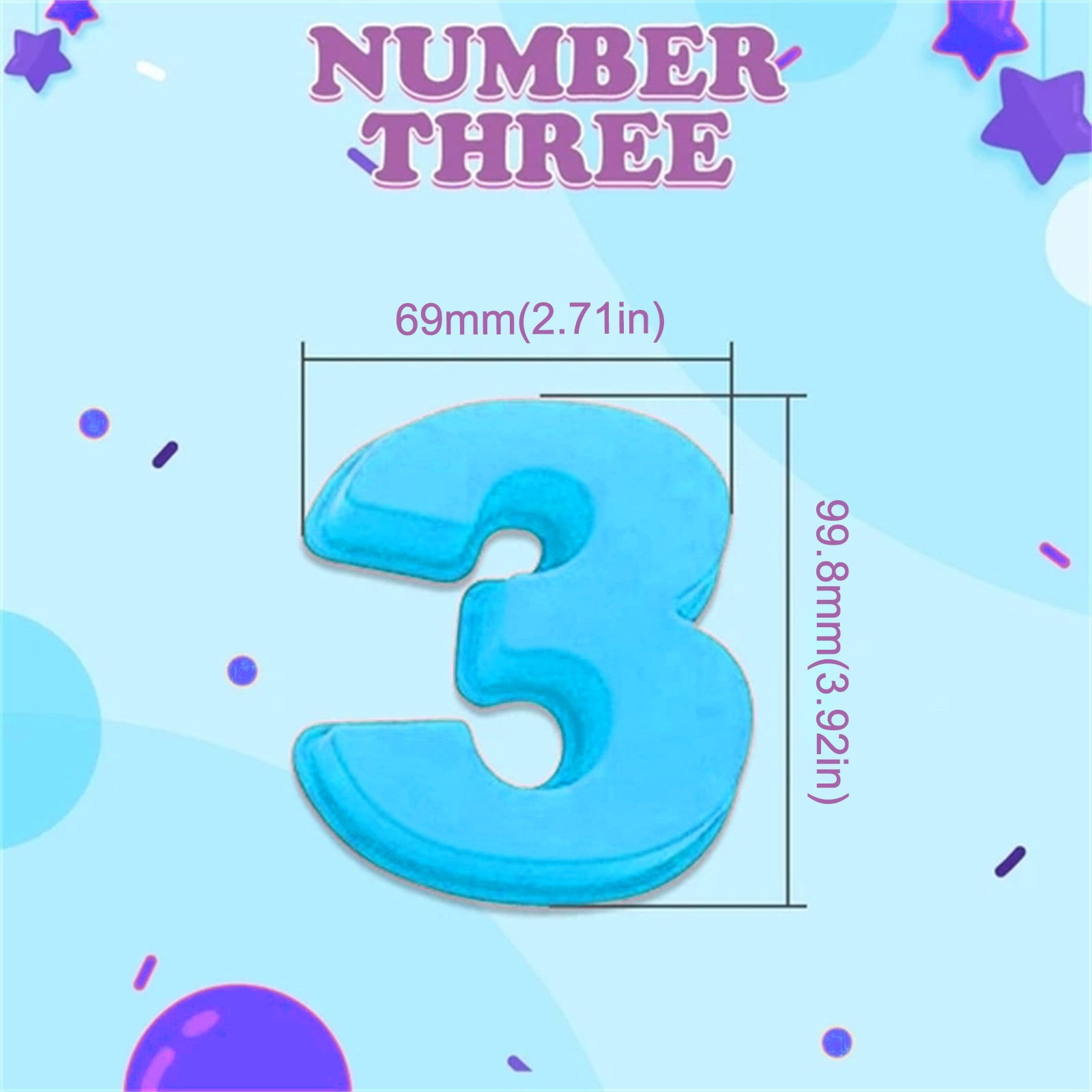 GERsome 4 Inch Number Moulds Baking Forms Silicone Number Mold Cake Pan ...