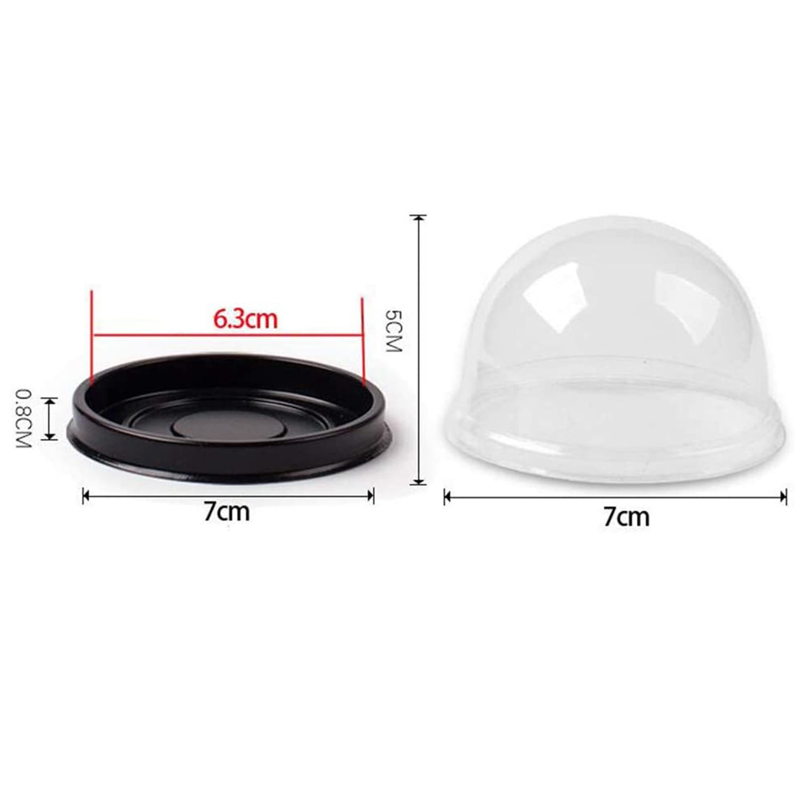 GERsome 50 Pack Disposable Plastic Cake Container with Dome Lids, Clear ...