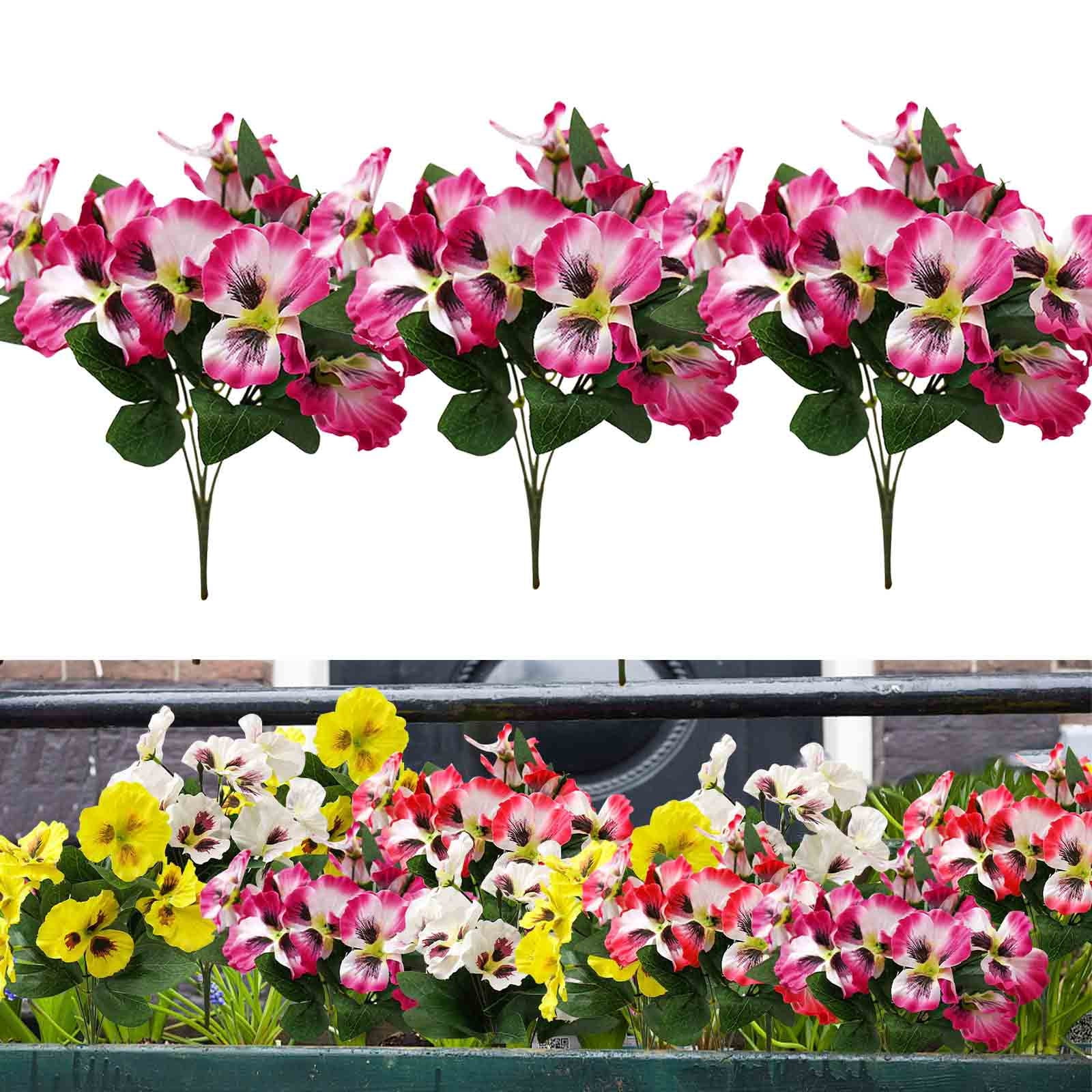 GERsome Artificial Flowers Outdoor Faux Flowers No Fade Fake Plastic ...