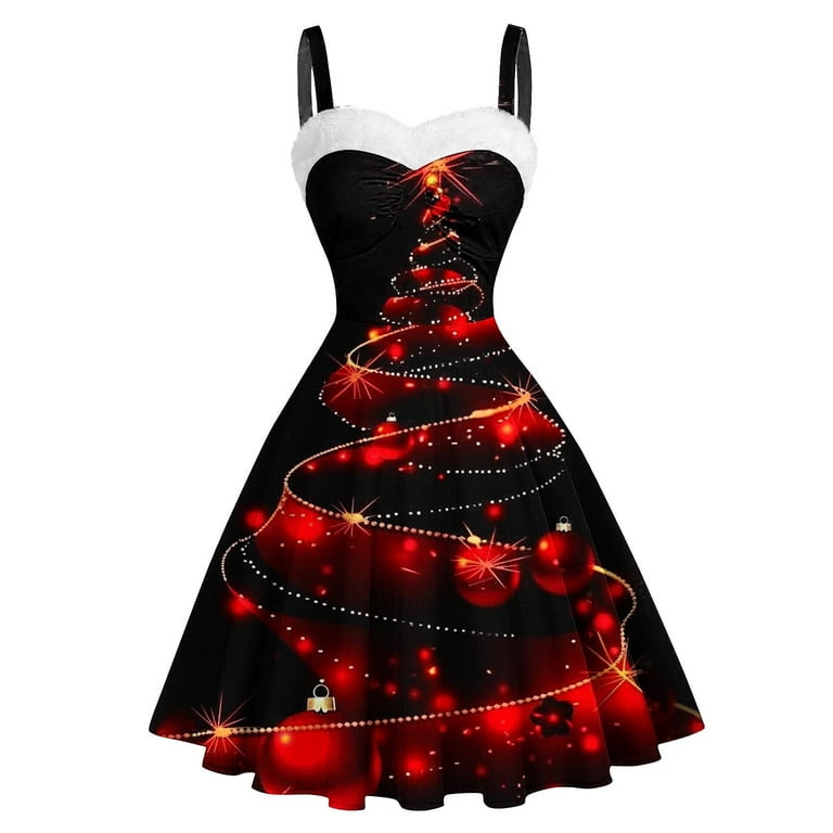 santa pattern dress