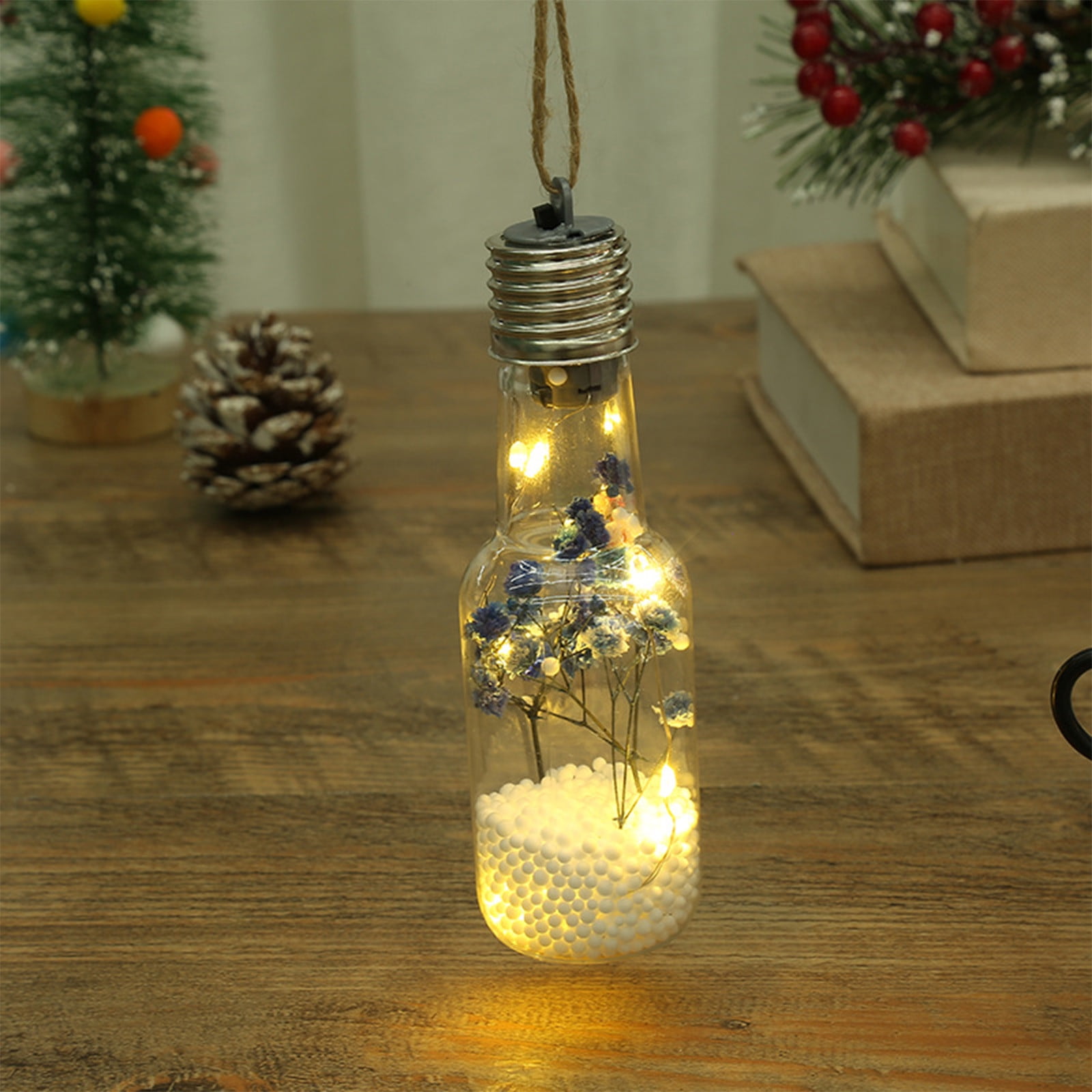GERsome Christmas Light Bulb Jars Clear Plastic Candy Jars Bulb Vase ...