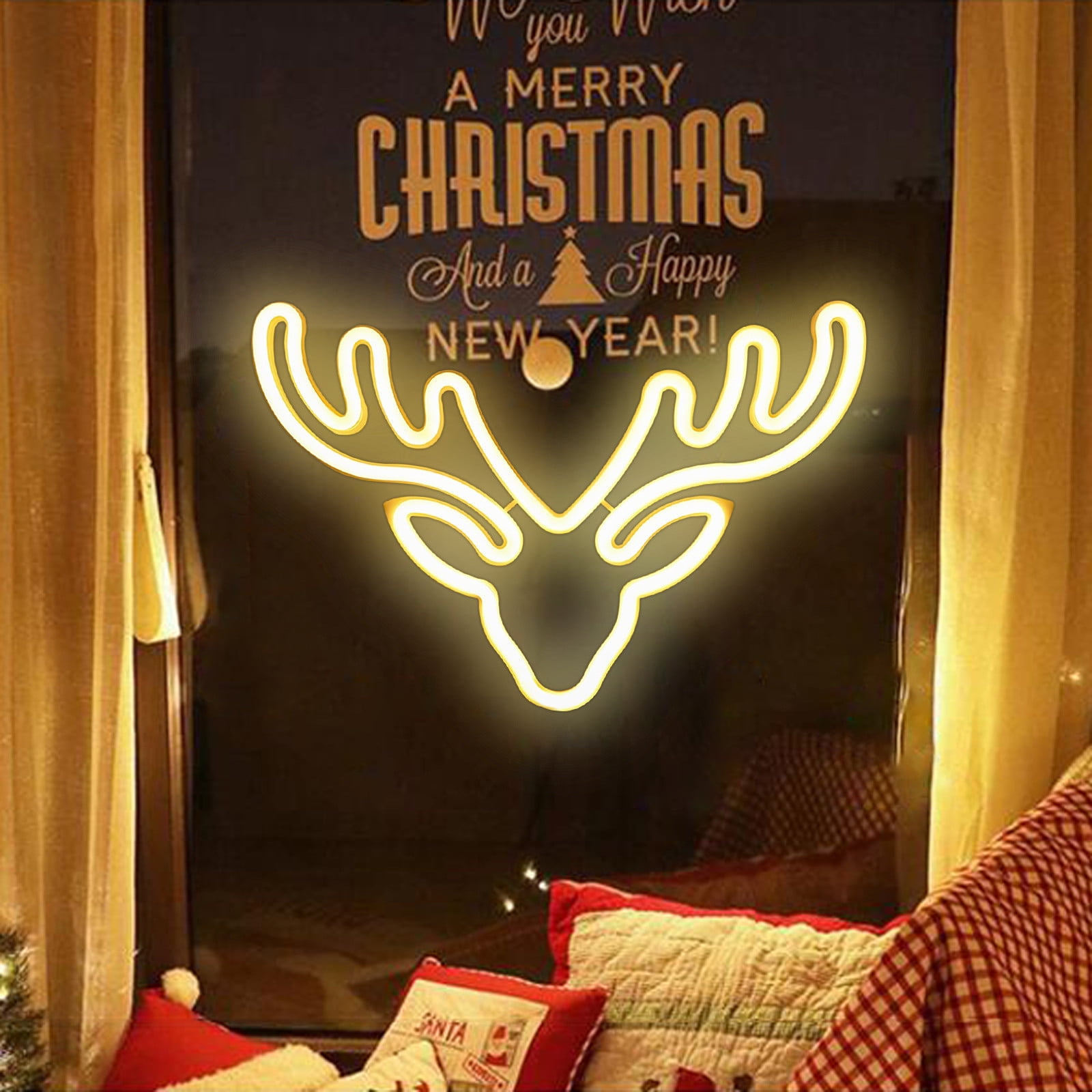 GERsome Christmas Neon Sign Christmas Lights, Santa Claus USB Powered ...