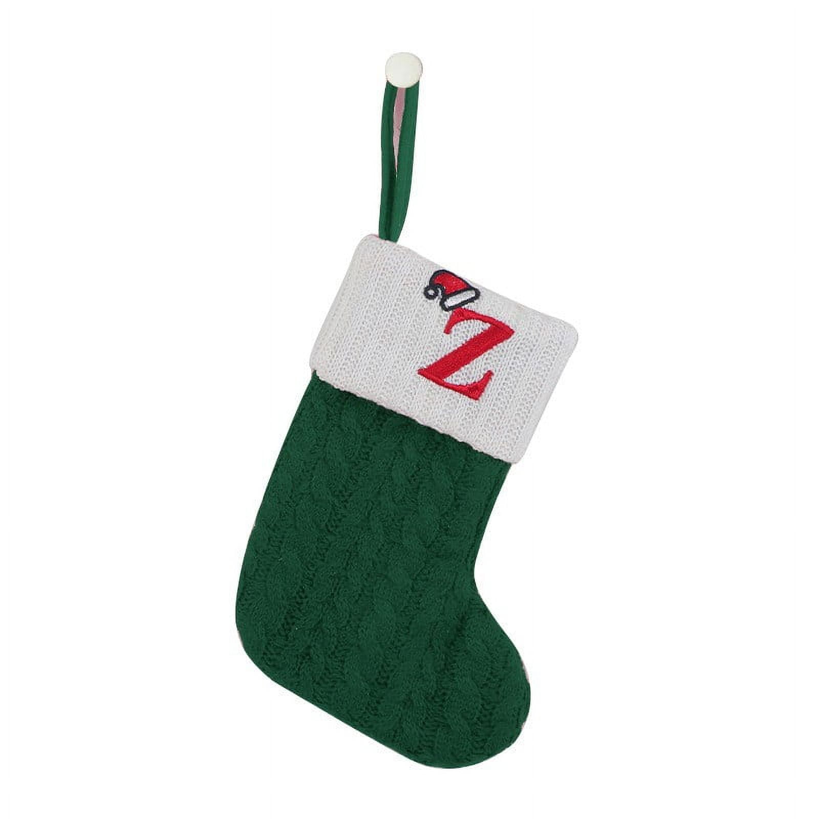 GERsome Christmas Stockings Initials 7 Inches Knitted Christmas ...