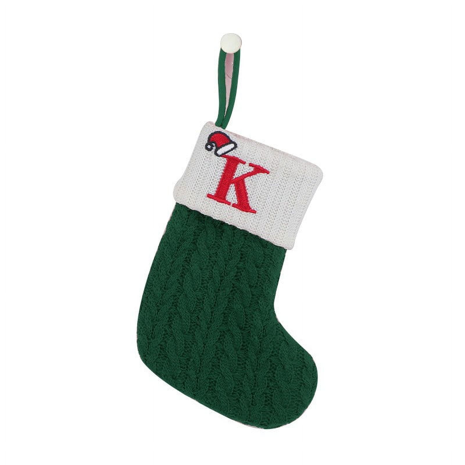 GERsome Christmas Stockings Initials 7 Inches Knitted Christmas ...