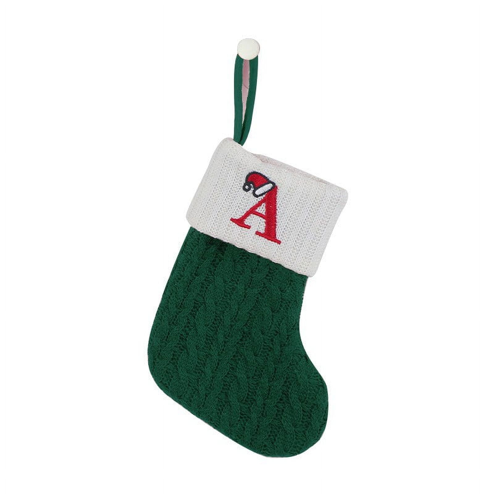 GERsome Christmas Stockings Initials 7 Inches Knitted Christmas ...