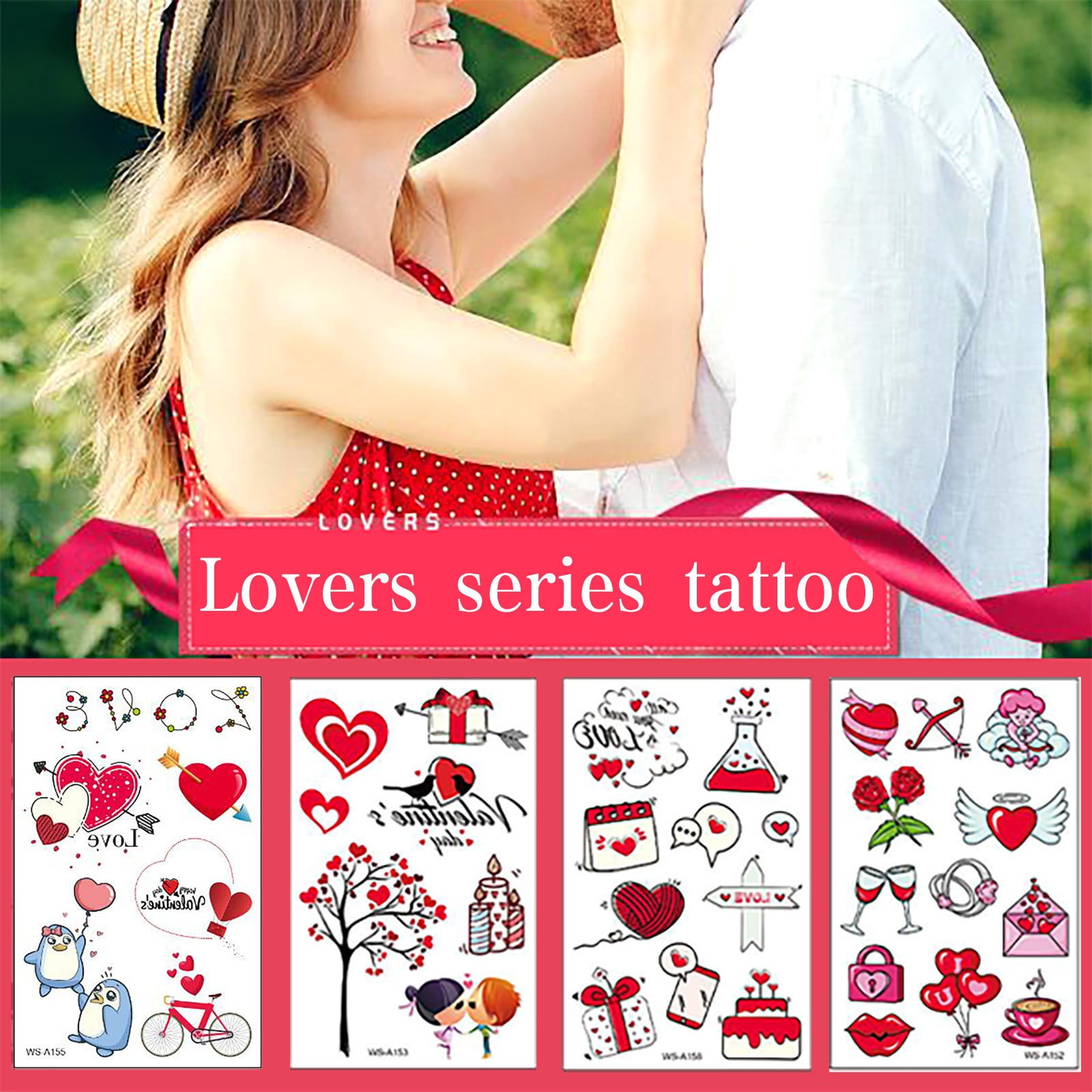 GERsome Crystal Sticker Couple Confession Proposal Face Arm Sticker ...