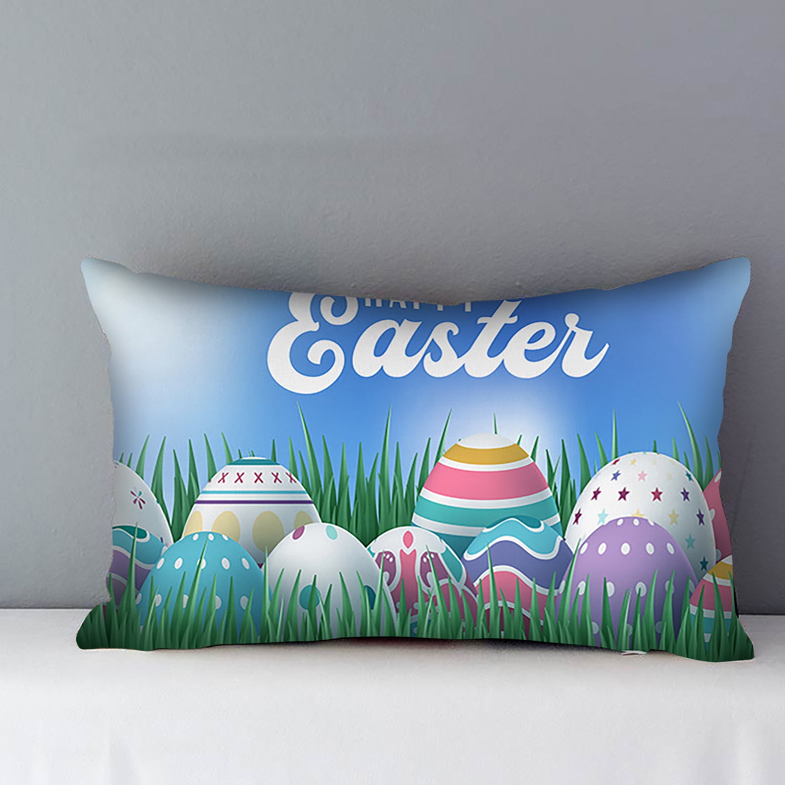 GERsome Easter Pillow Covers 12x20 inch Watercolor Easter Floral Bunny ...