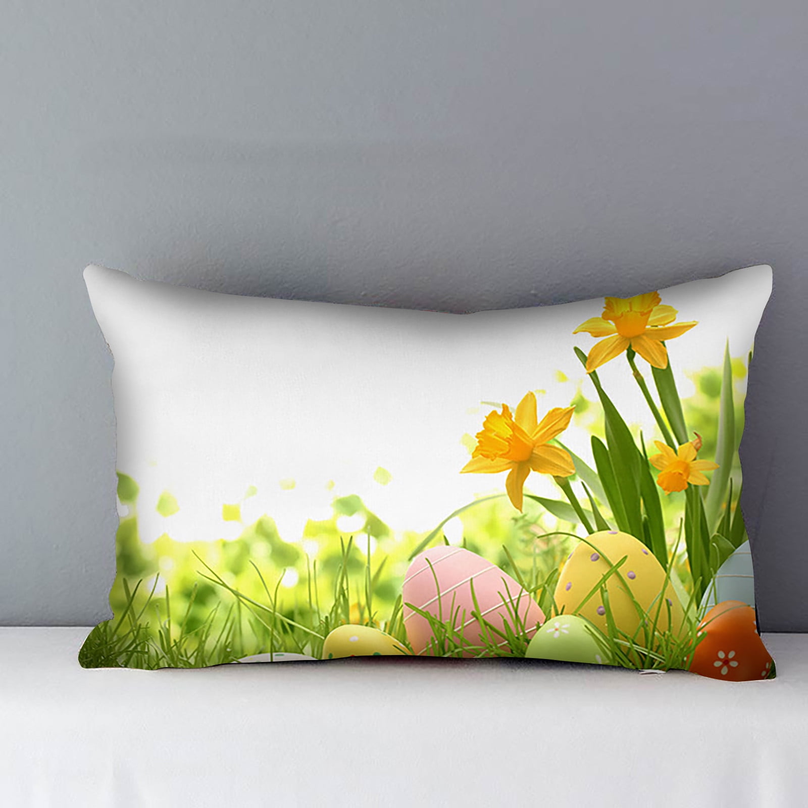 GERsome Easter Pillow Covers 12x20 inch Watercolor Easter Floral Bunny ...