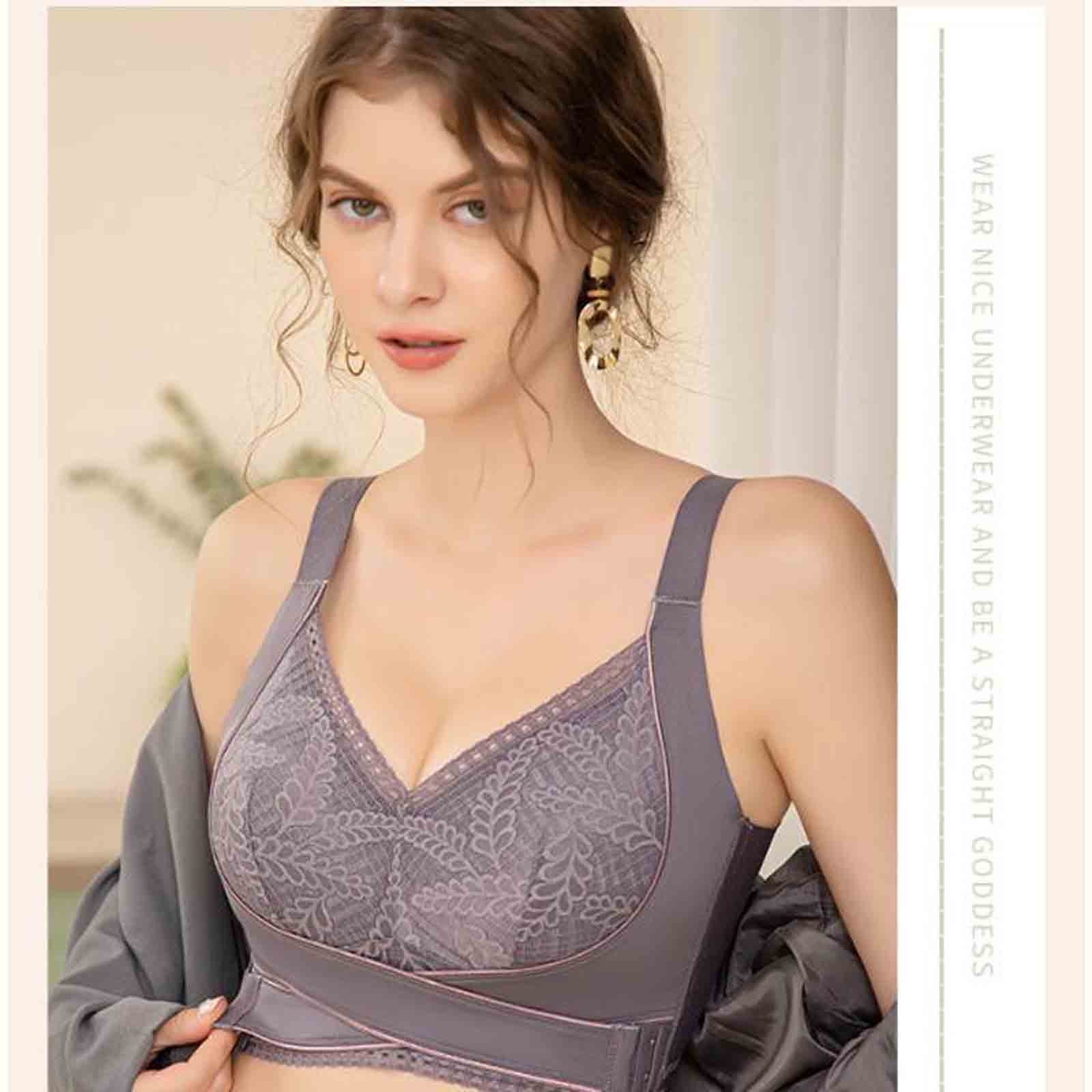 GERsome Front Criss Cross Bras Full Coverage Bras for Women Hide Back Fat Fashion Deep Cup Bra ...
