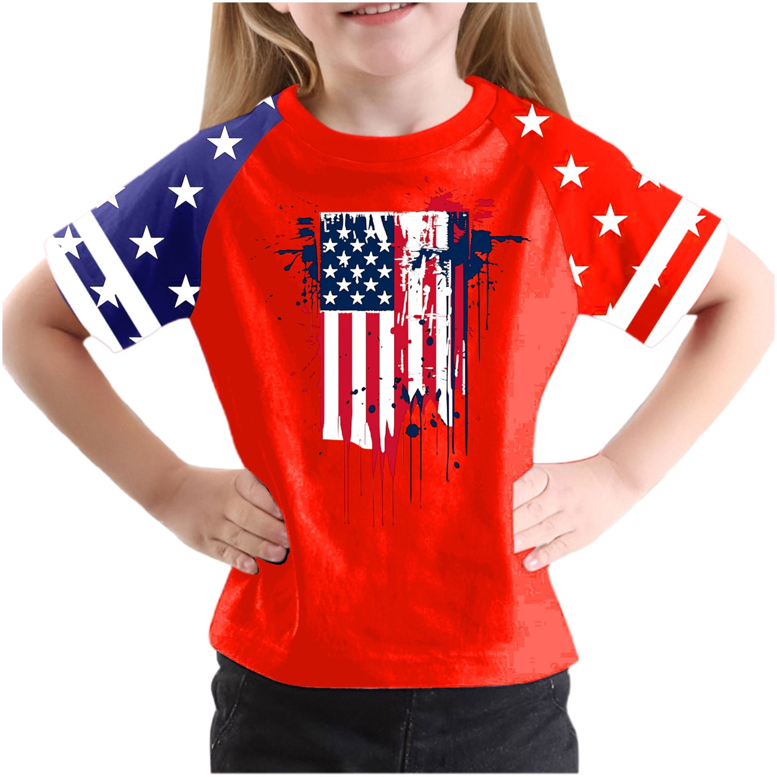 GERsome Girls American Flag Patriotic T Shirts 4th of July Short Sleeve ...
