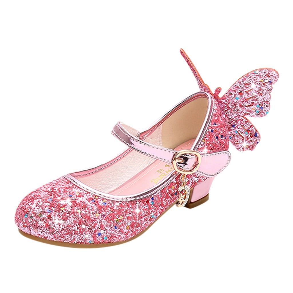 GERsome Girls Sandals Glittler Bow Dress Shoes Princess Crystal High ...