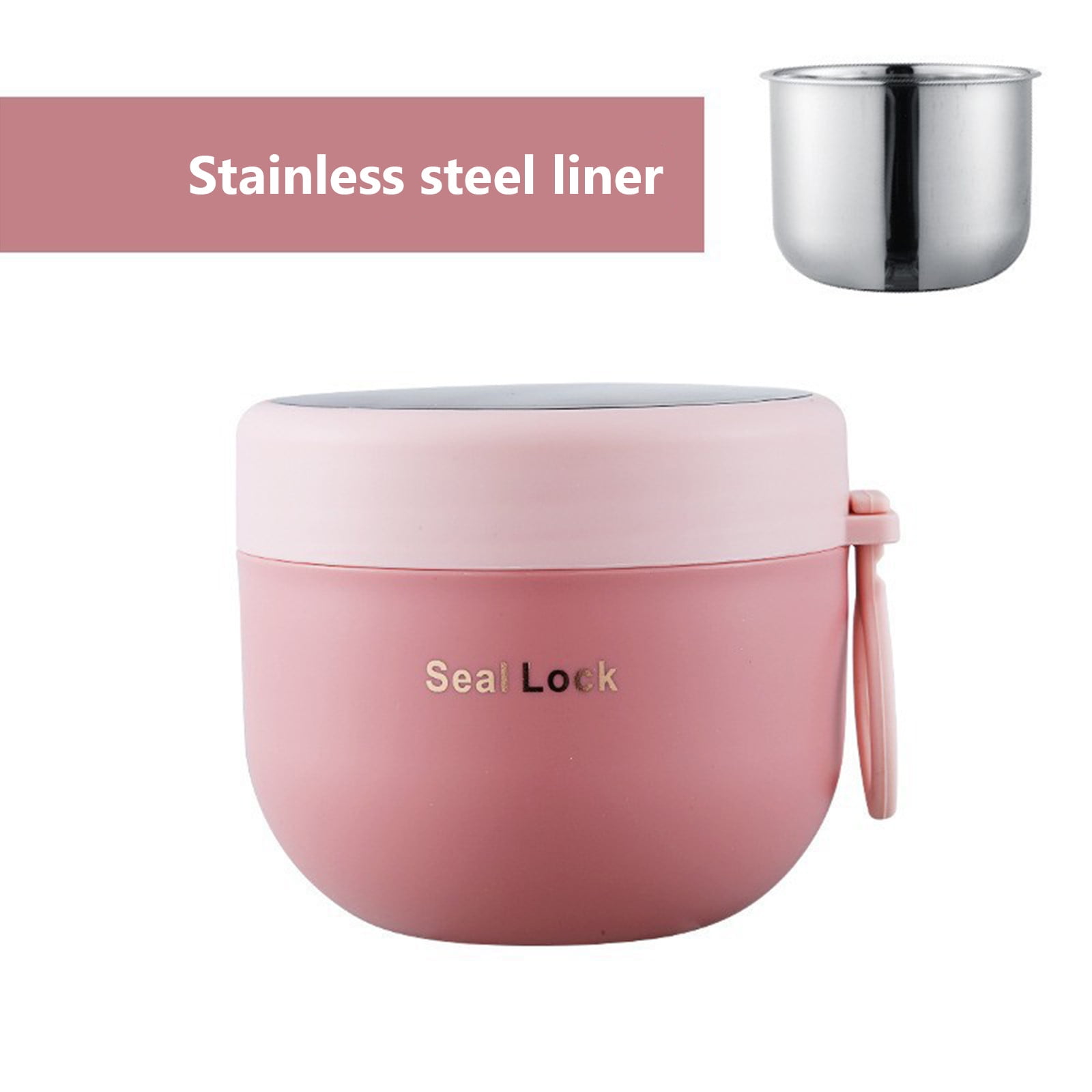 GERsome Insulated Food Jar with Foldable Spoon, Stainless Steel Thermal ...