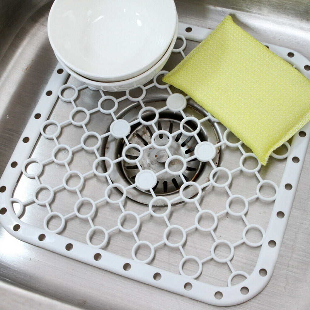 GERsome Kitchen Sink Dish Drying Mat/Grid - Soft Plastic Sink Protector ...