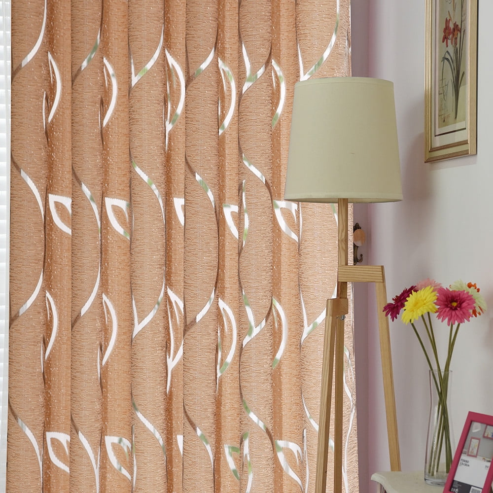 GERsome Leaf Sheer Curtains 1 Panels, Vine Patterned Sheers Rod Pocket ...