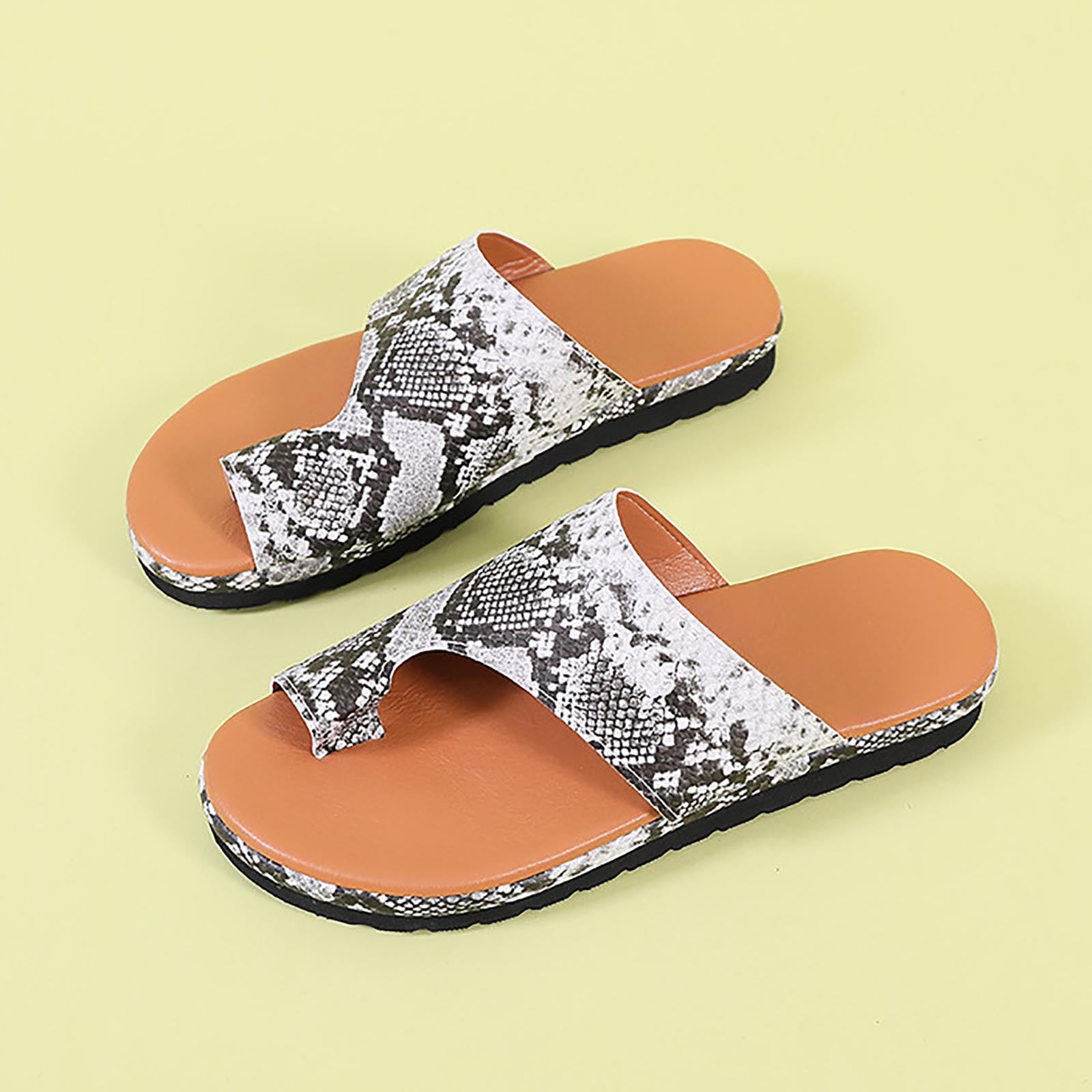 GERsome Low Wedge Sandals for Women Slip On Flip-Flop Summer Beach ...