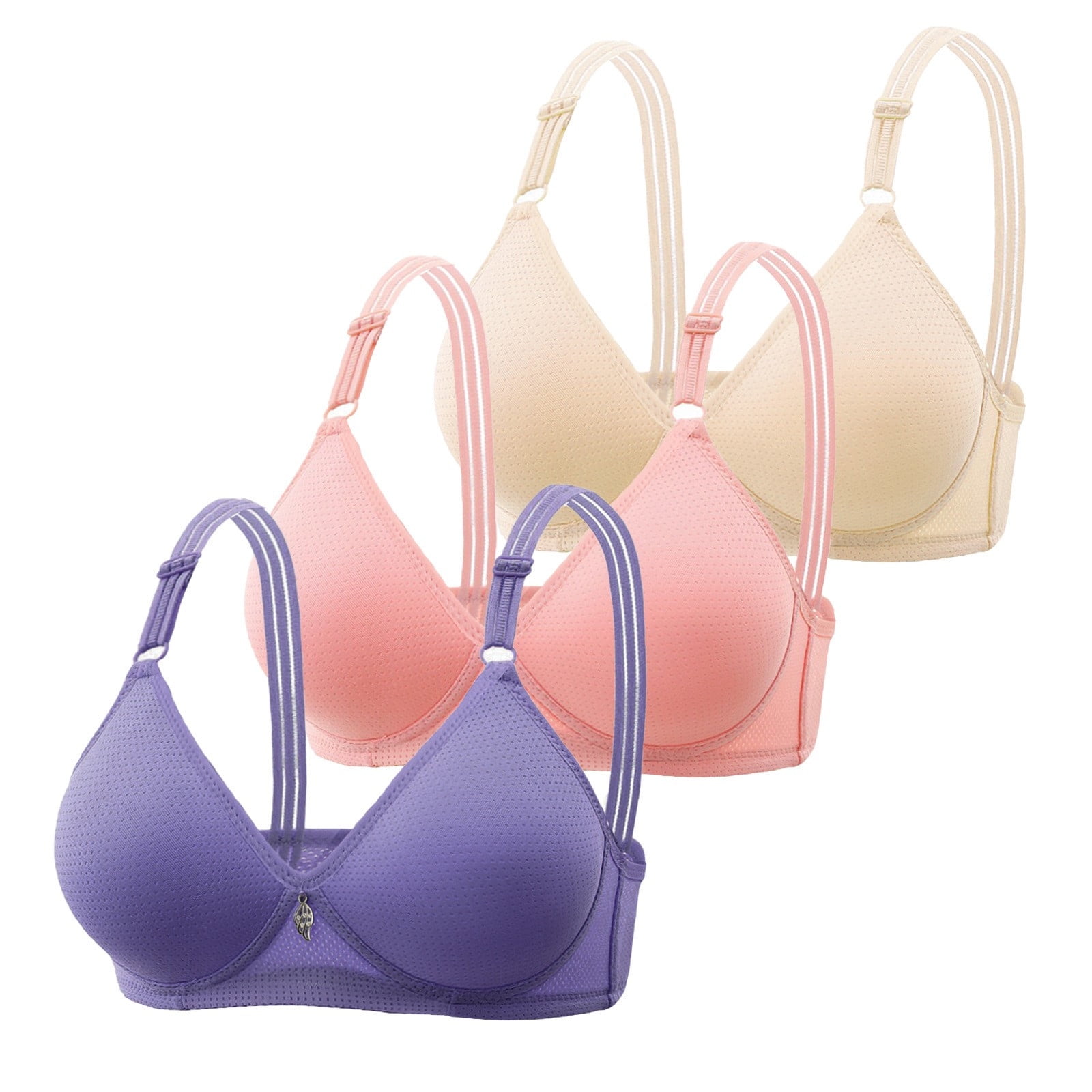 GERsome Plus Size Bras for Women Pack of 3 Assorted Color No Underwire ...