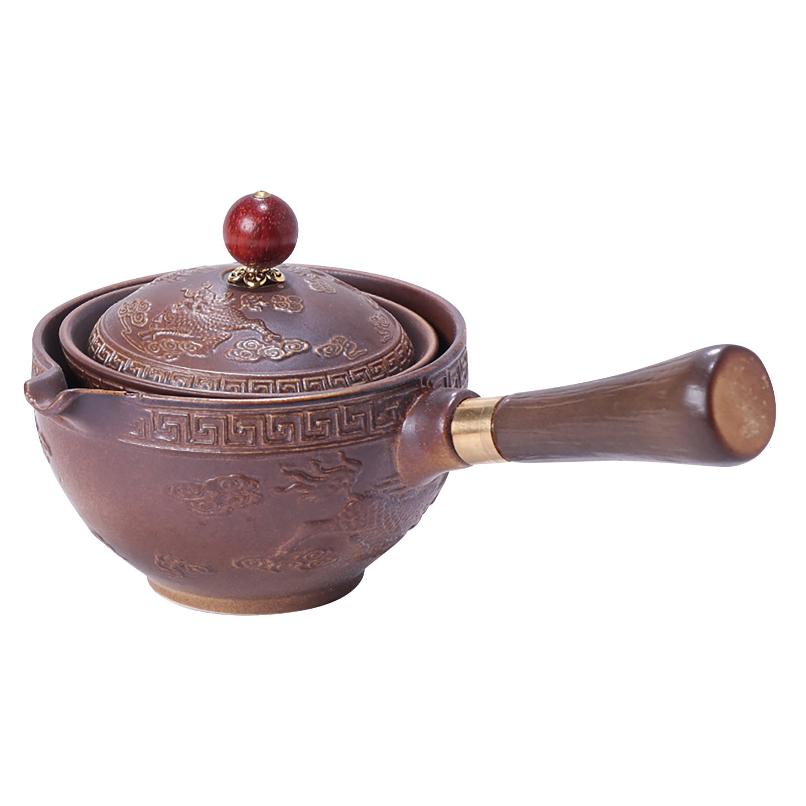 GERsome Porcelain Teapot with Infuser, Gongfu Teapot with 360 Rotation ...