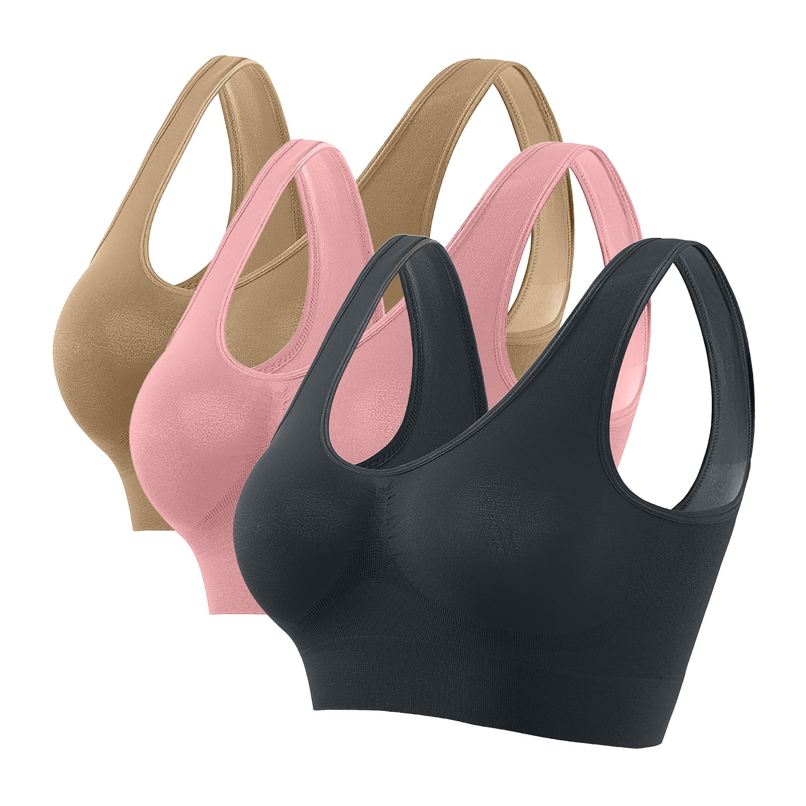 GERsome Sports Bras for Women Seamless Workout Yoga Gym Fitness Bra, 3 Pack, Sizes S-5XL ...