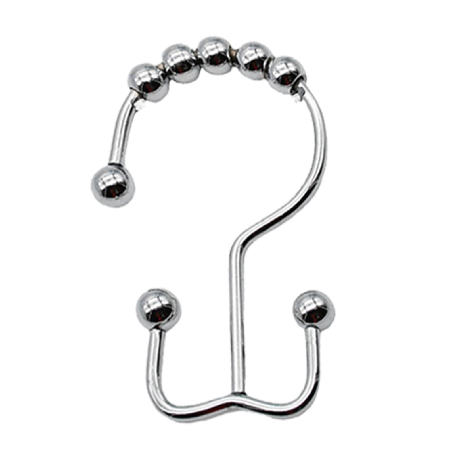 GERsome Stainless Steel Double Shower Curtain Hooks Rust Proof Double ...