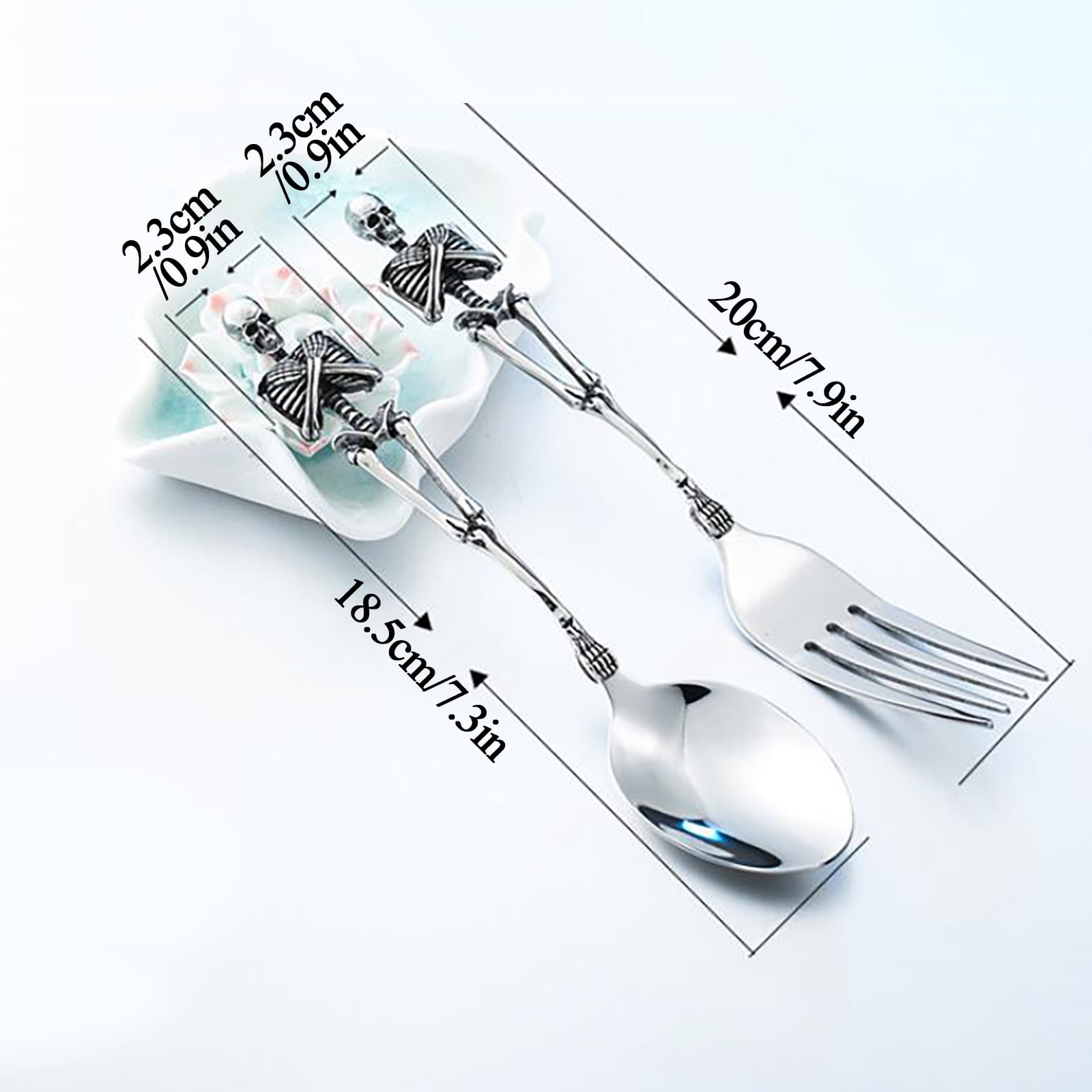 GERsome Stainless Steel Skeleton Skull Spoon and Fork Flatware ...