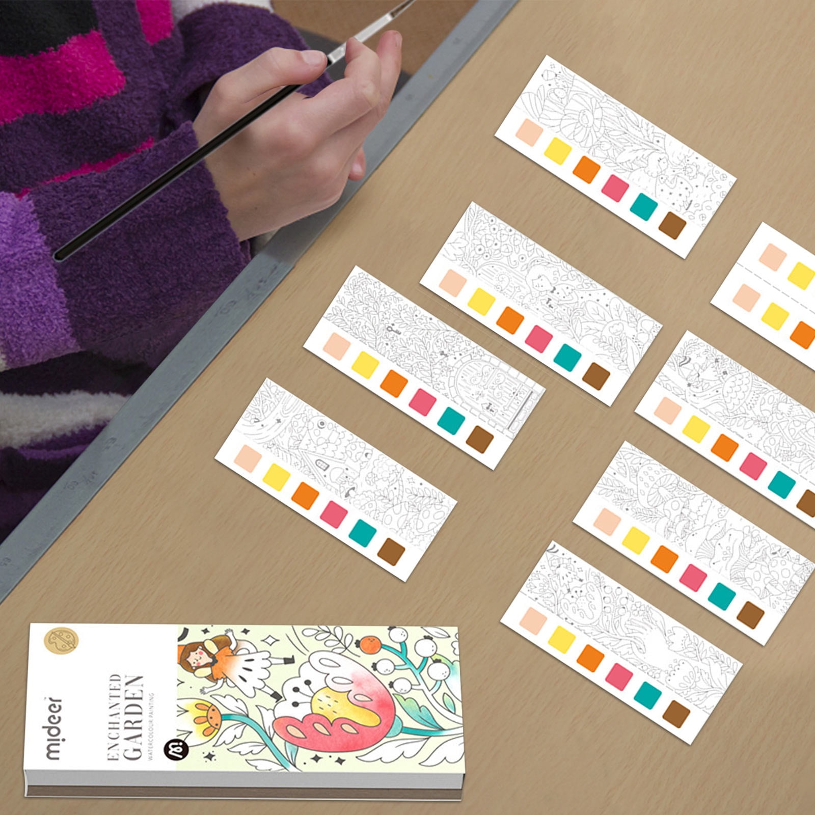 GERsome Watercolor Painting Coloring Books, Pocket Painting Bookmarks ...