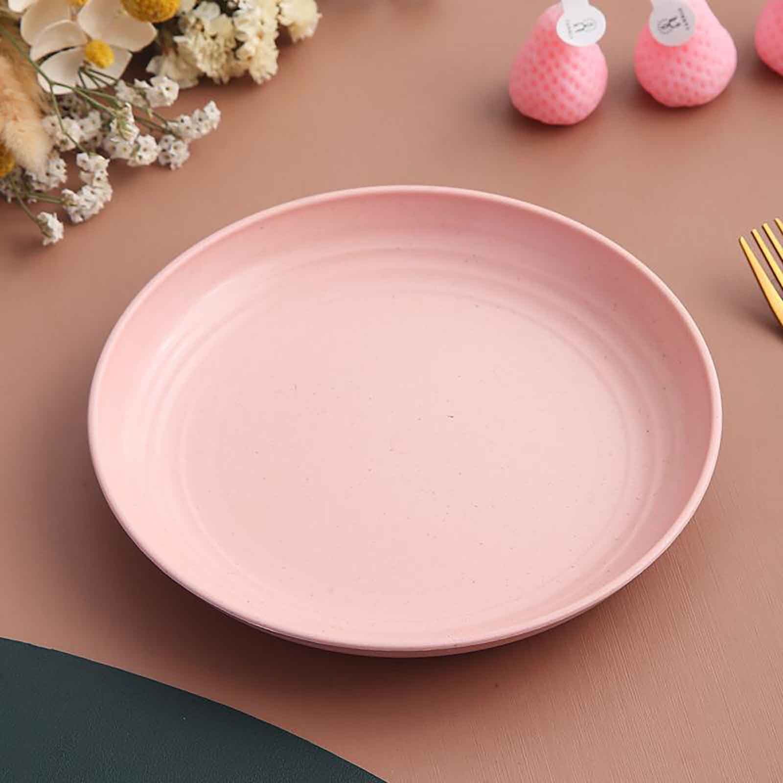 GERsome Wheat Straw Plates Lightweight Unbreakable Dinner Dishes Plates ...