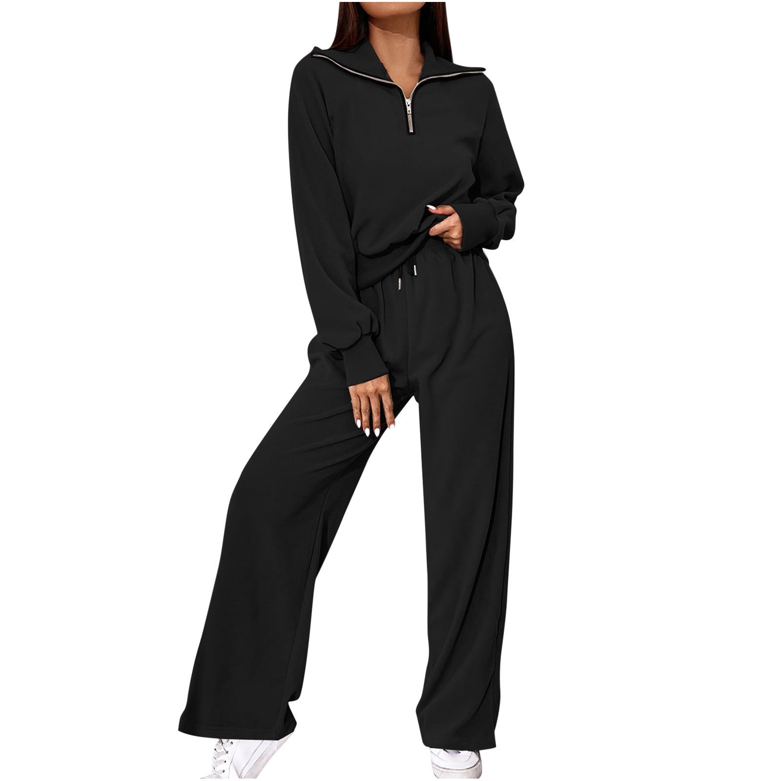 GERsome Women 2 Piece Outfits Sweatsuit Lounge Set Half Zip Pullover ...