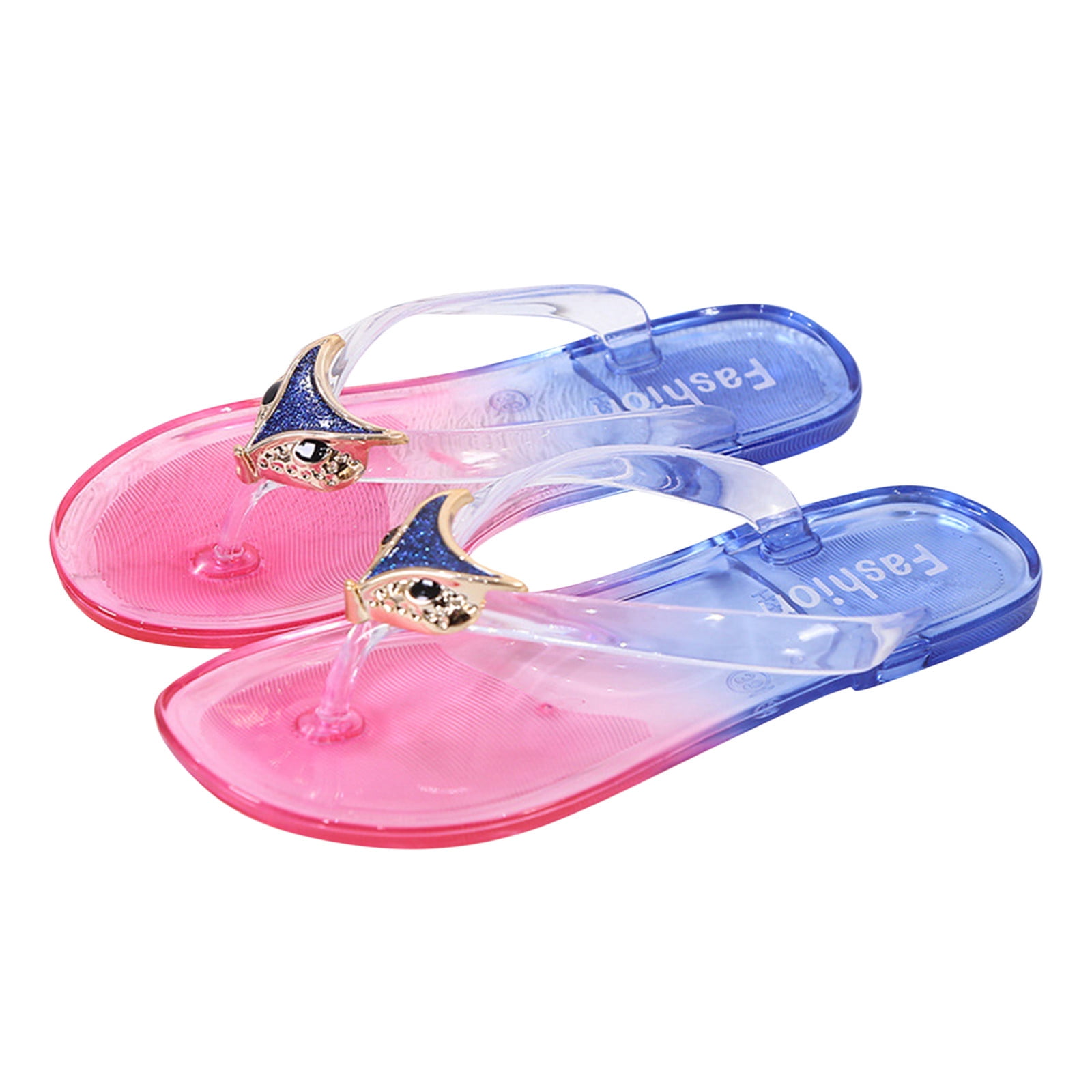 GERsome Women Flip Flops Jelly Thong Sandals Rubber Flat Beach Rain ...