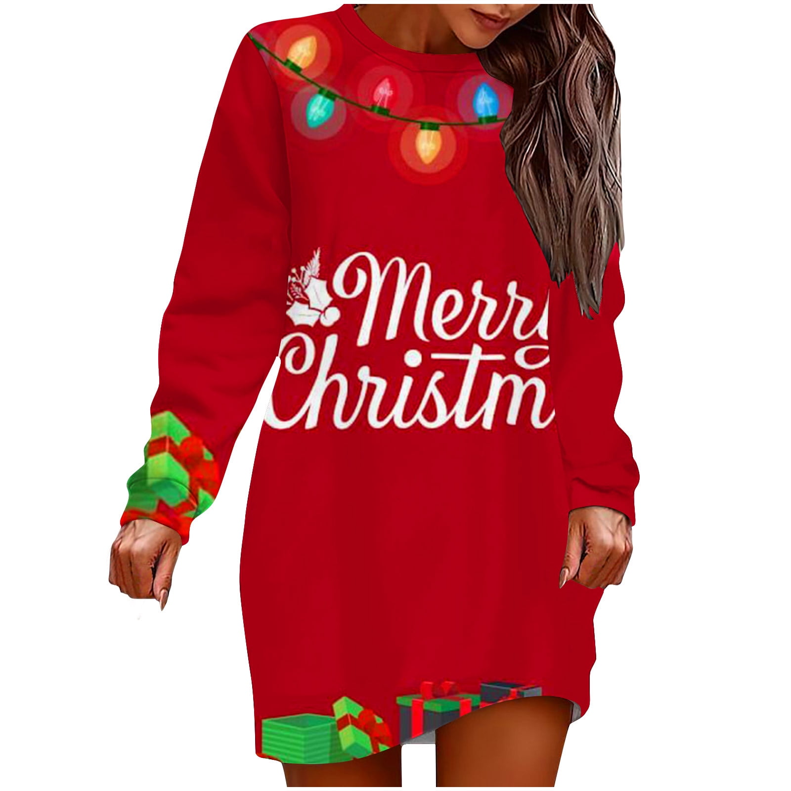 GERsome Women's Christmas Sweater Casual Long Sleeve Tunic Sweater ...