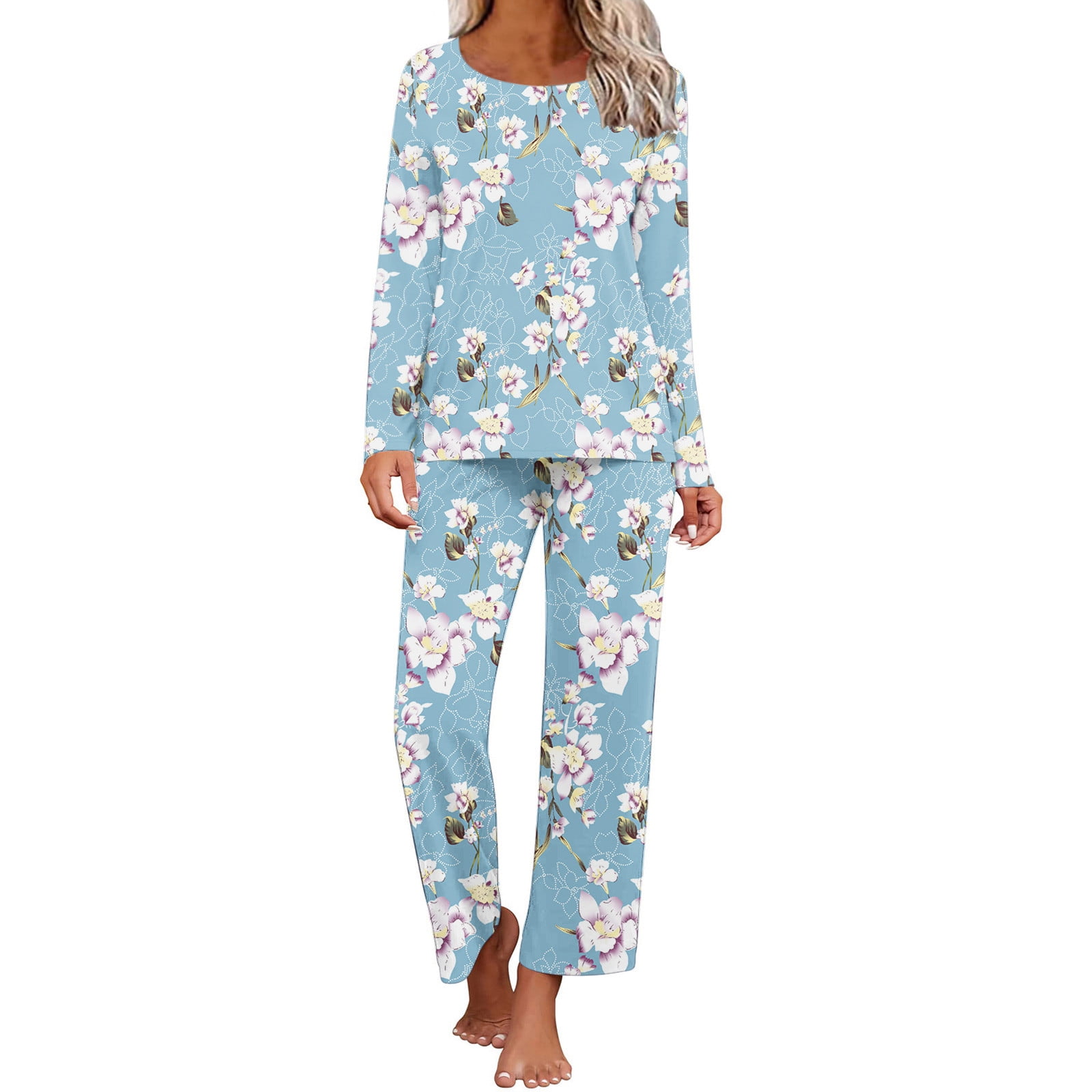 GERsome Women's Pajama Set Soft Long Sleeve Top With Long Pants ...