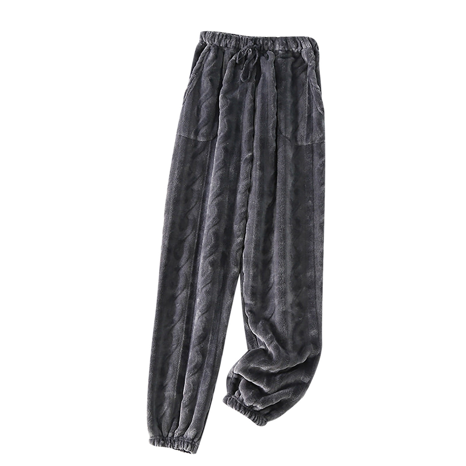 GERsome Women's Plush Fuzzy Pajama Pants Warm Cozy Bottoms Drawstring ...