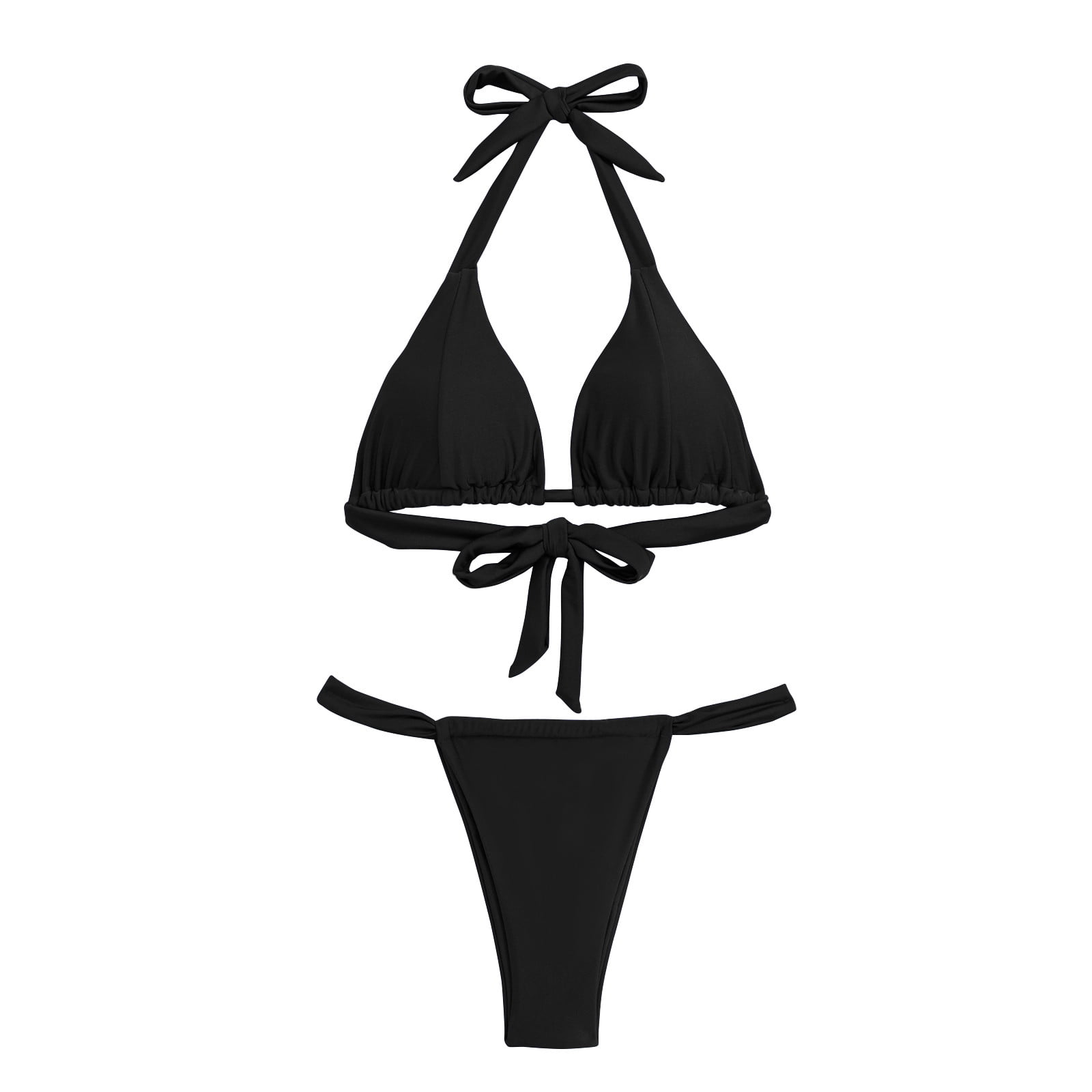 Gersome Womens Summer Bathing Suits V Neck Bikini Set Sexy Halter Low Rise Bikini Swimsuit