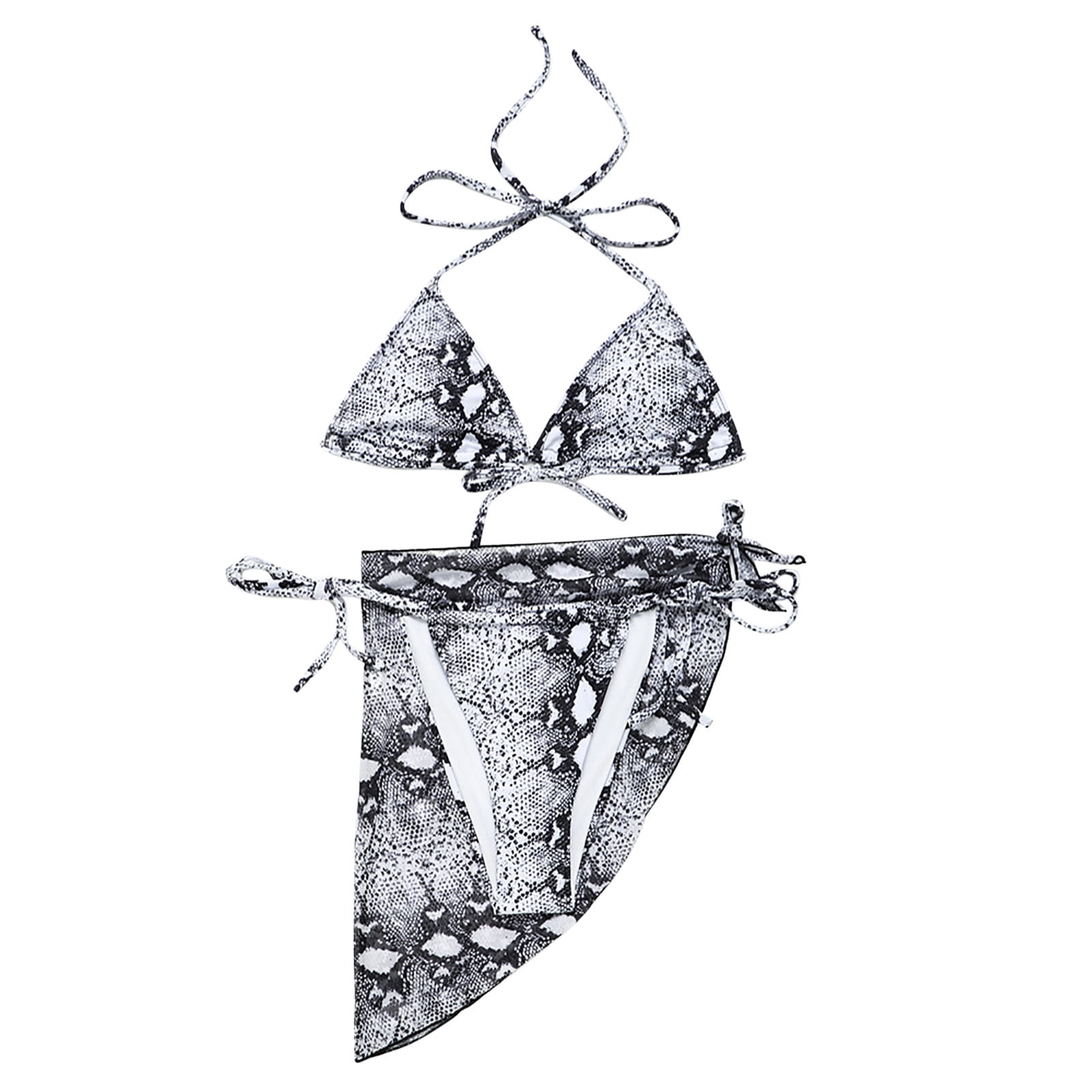 Gersome Womens Summer Bathing Suits V Neck Bikini Set Sexy Halter Low Rise Bikini Swimsuit