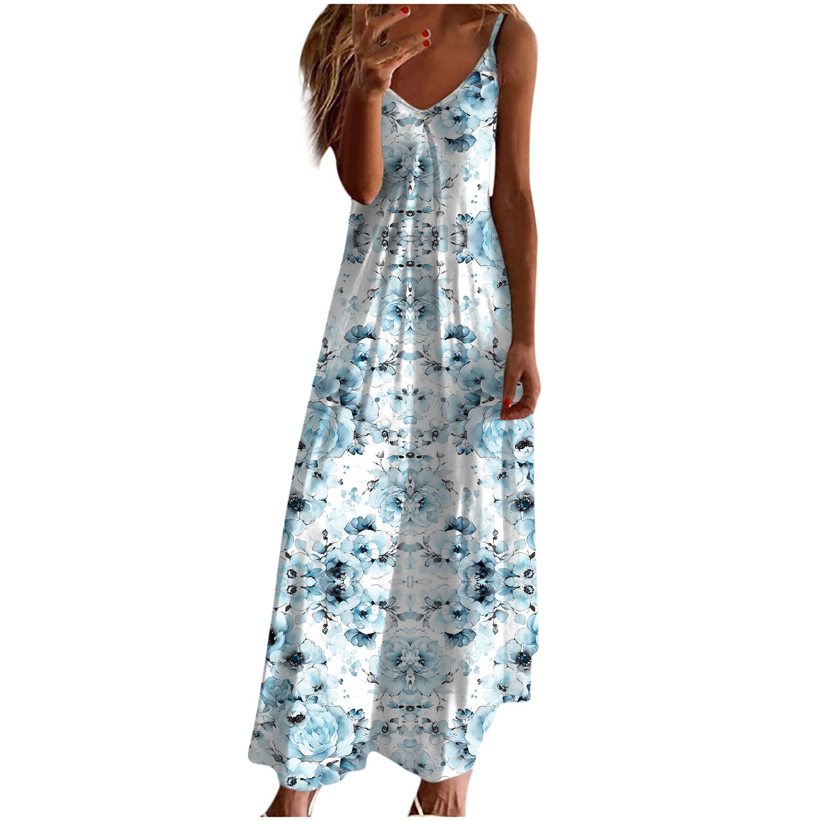 GERsome Women's Vintage Floral Printed Summer A-Line Elegant Dresses ...