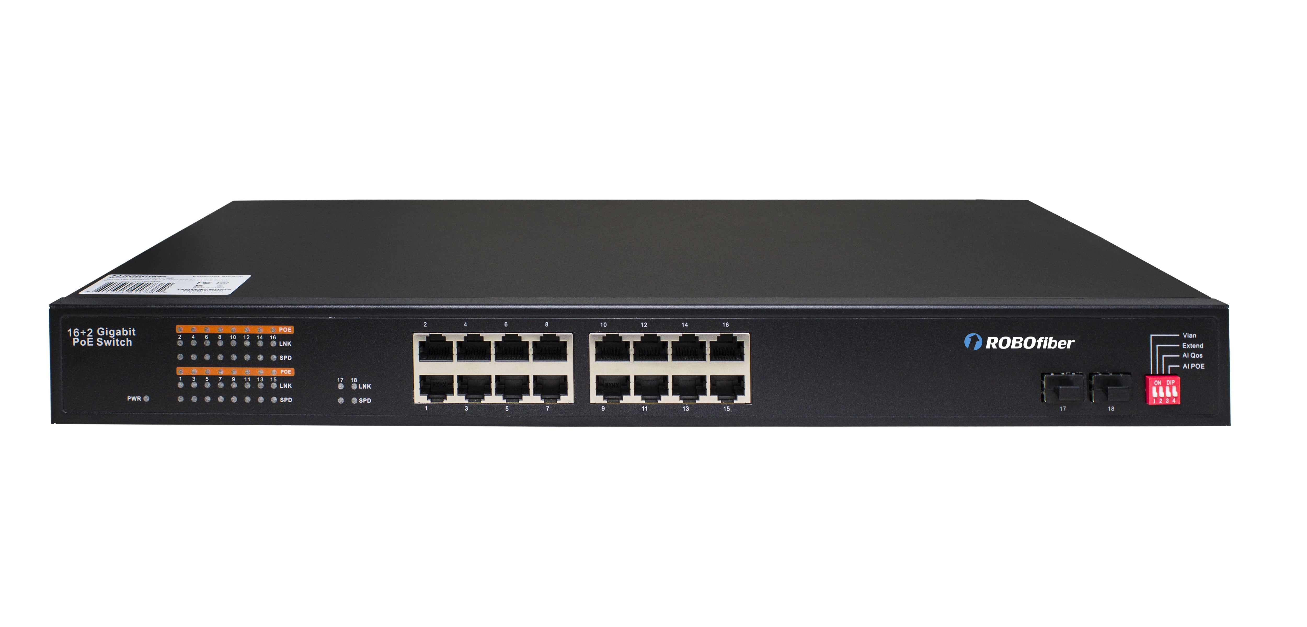 GES-1602A-PSE Gigabit Ethernet 16+2 Gigabit ports high power POE switch ...