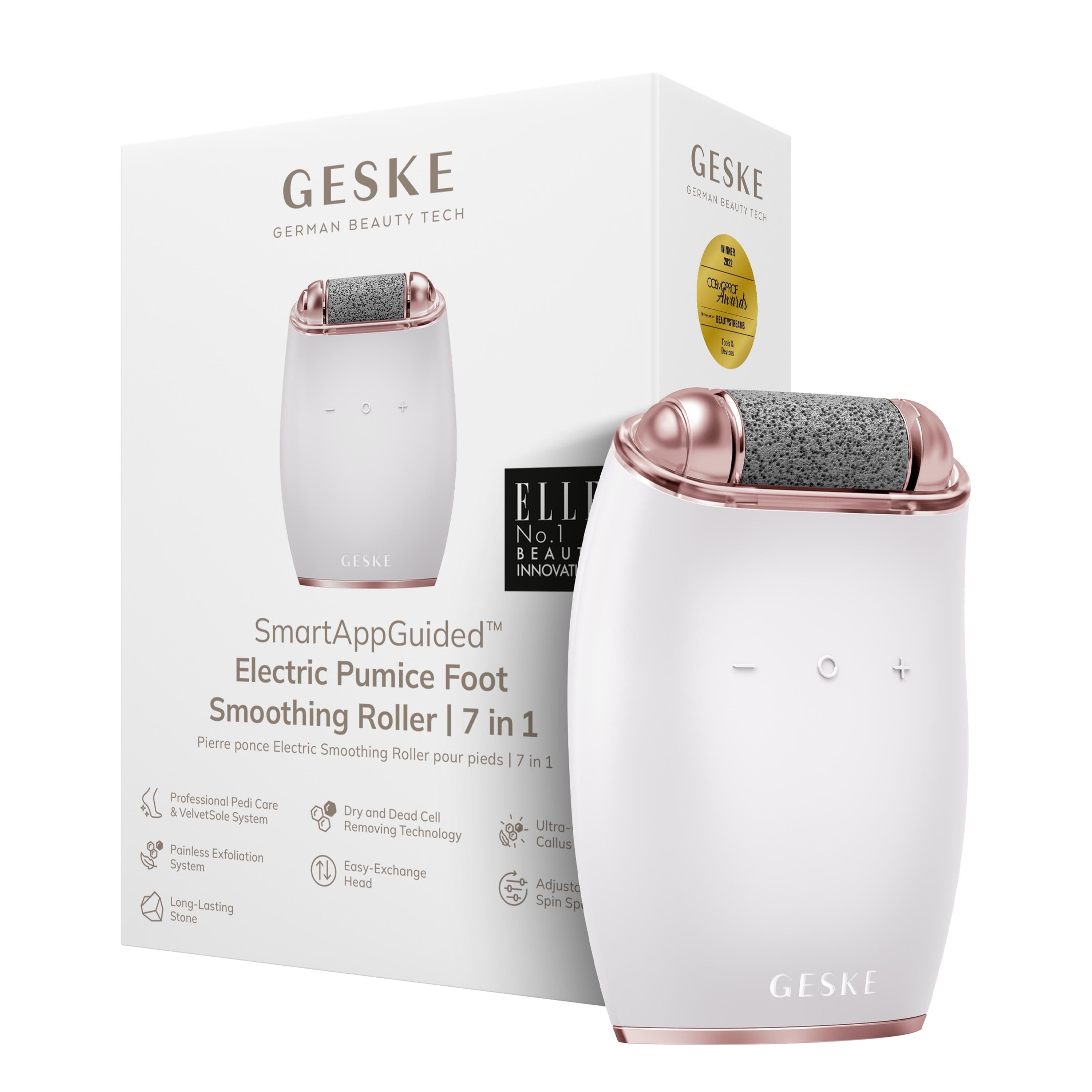 GESKE Electric Pumice Foot Smoothing Roller | 7 in 1 | Electric Foot ...