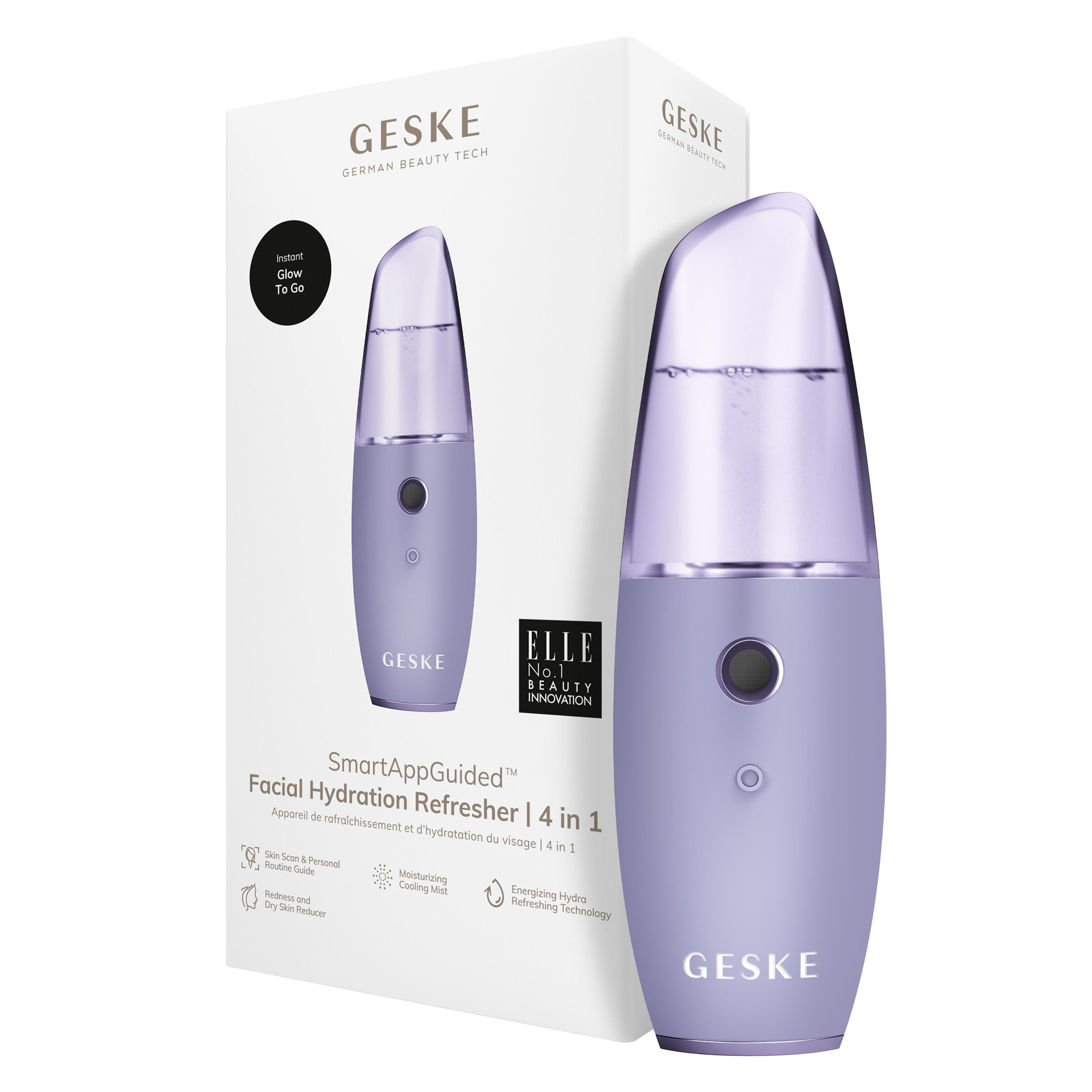 GESKE SmartAppGuided™ Facial Hydration Refresher | 4 in 1 | Water Atomizer | Moisturizing Spray ...