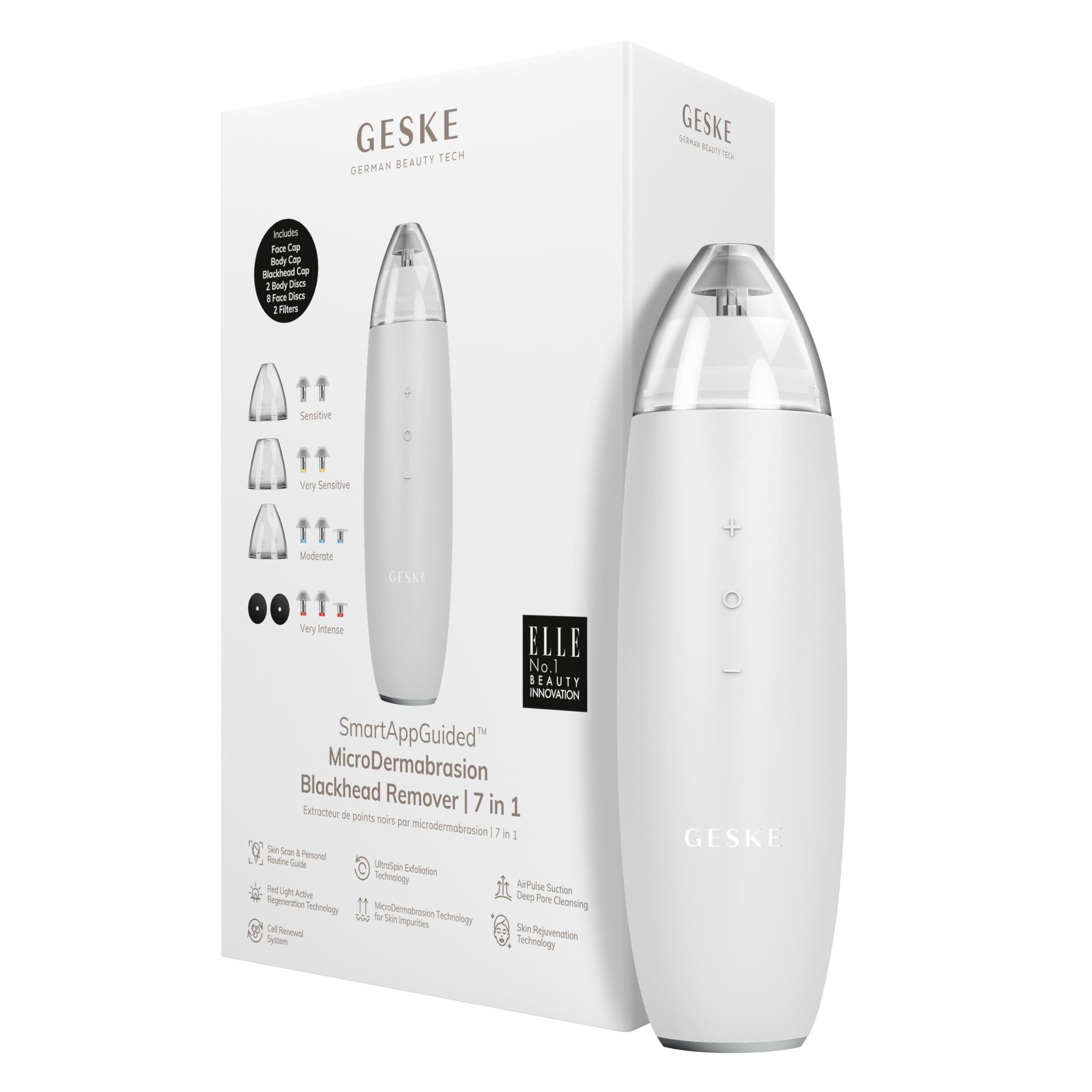 GESKE SmartAppGuided™ MicroDermabrasion Blackhead WHF2 Remover | 7 in 1 ...