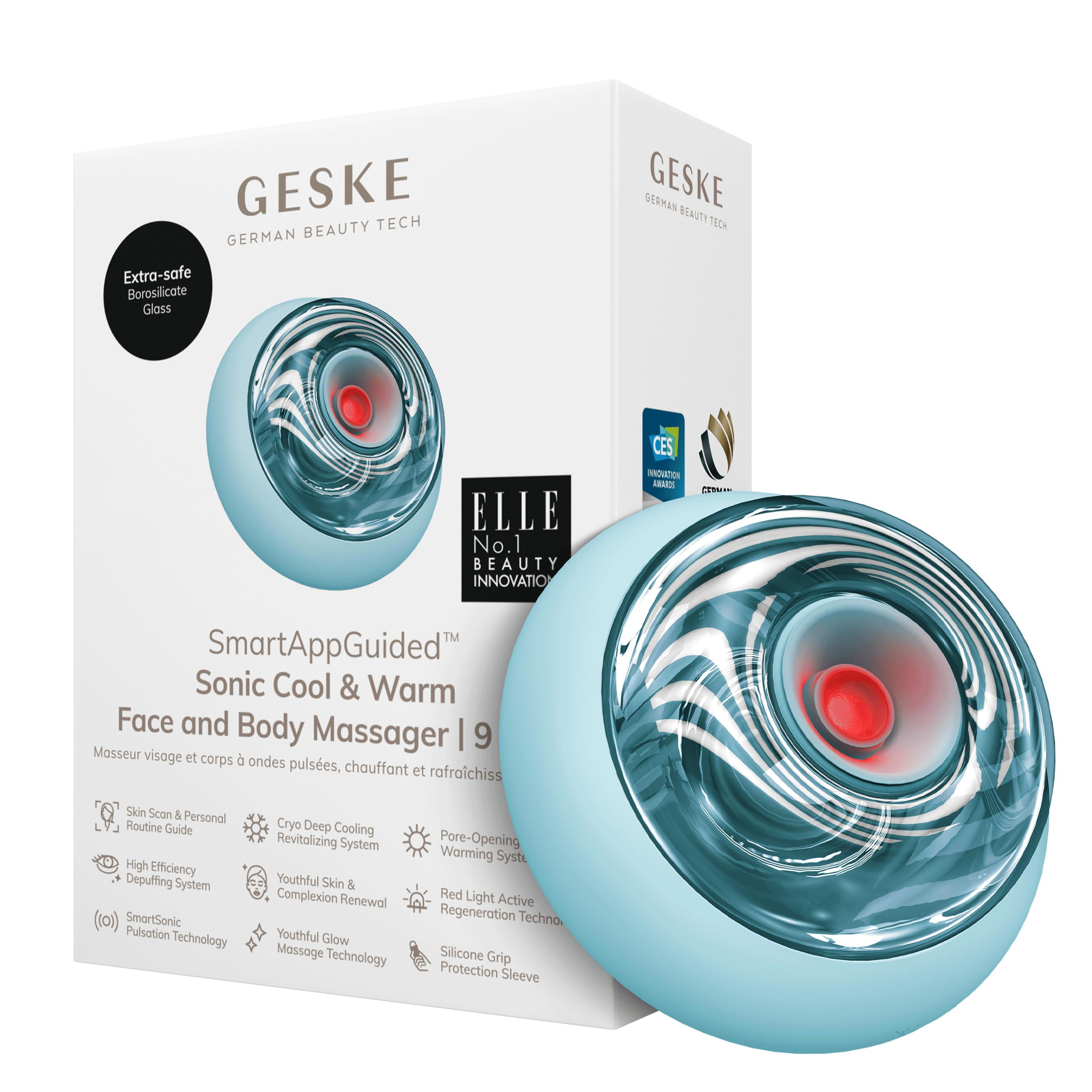 GESKE SmartAppGuided™ Sonic Cool & Warm Face & Body Massager | 9 in 1 ...