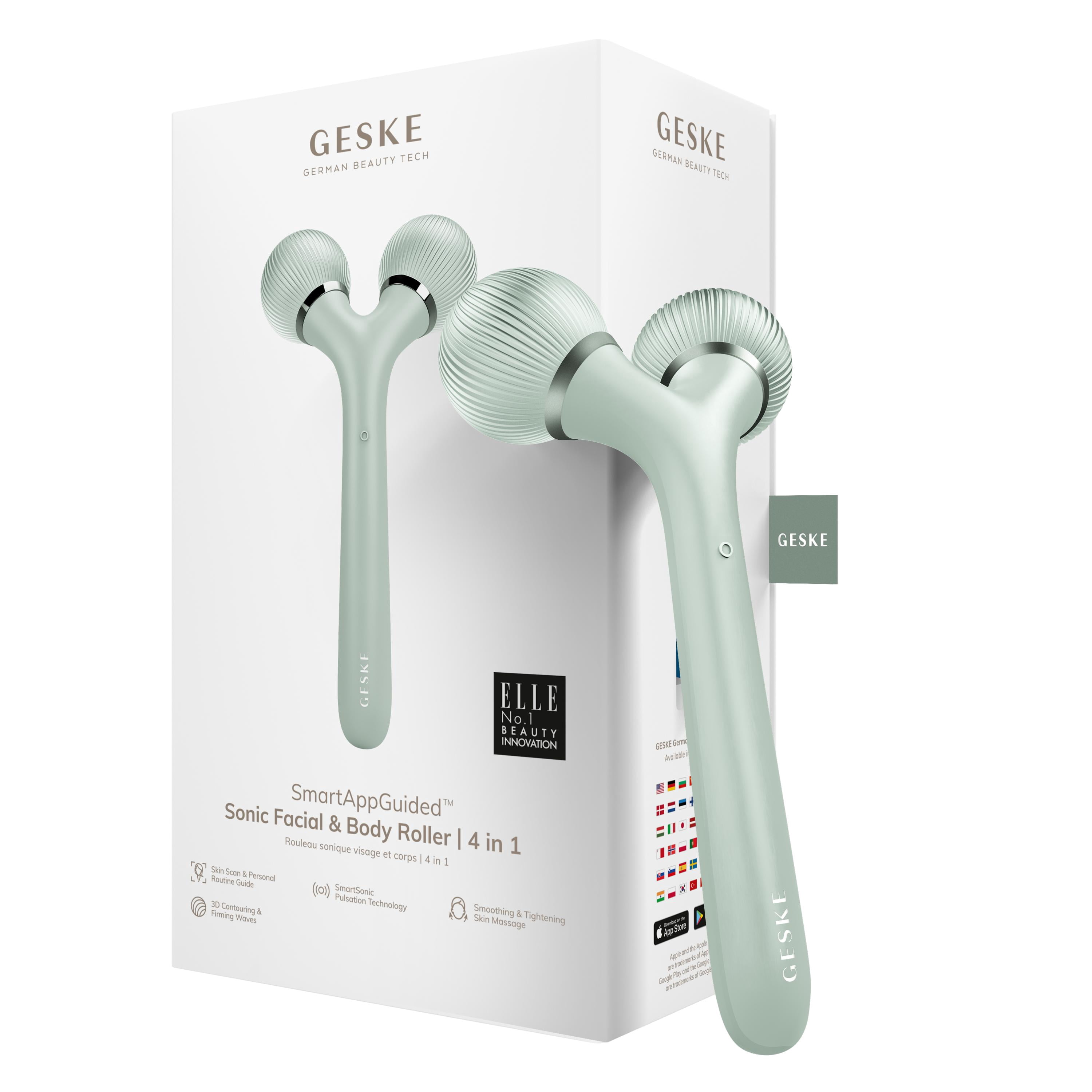 GESKE SmartAppGuided™ Sonic Facial & Body Roller | 4 in 1 | Derma ...