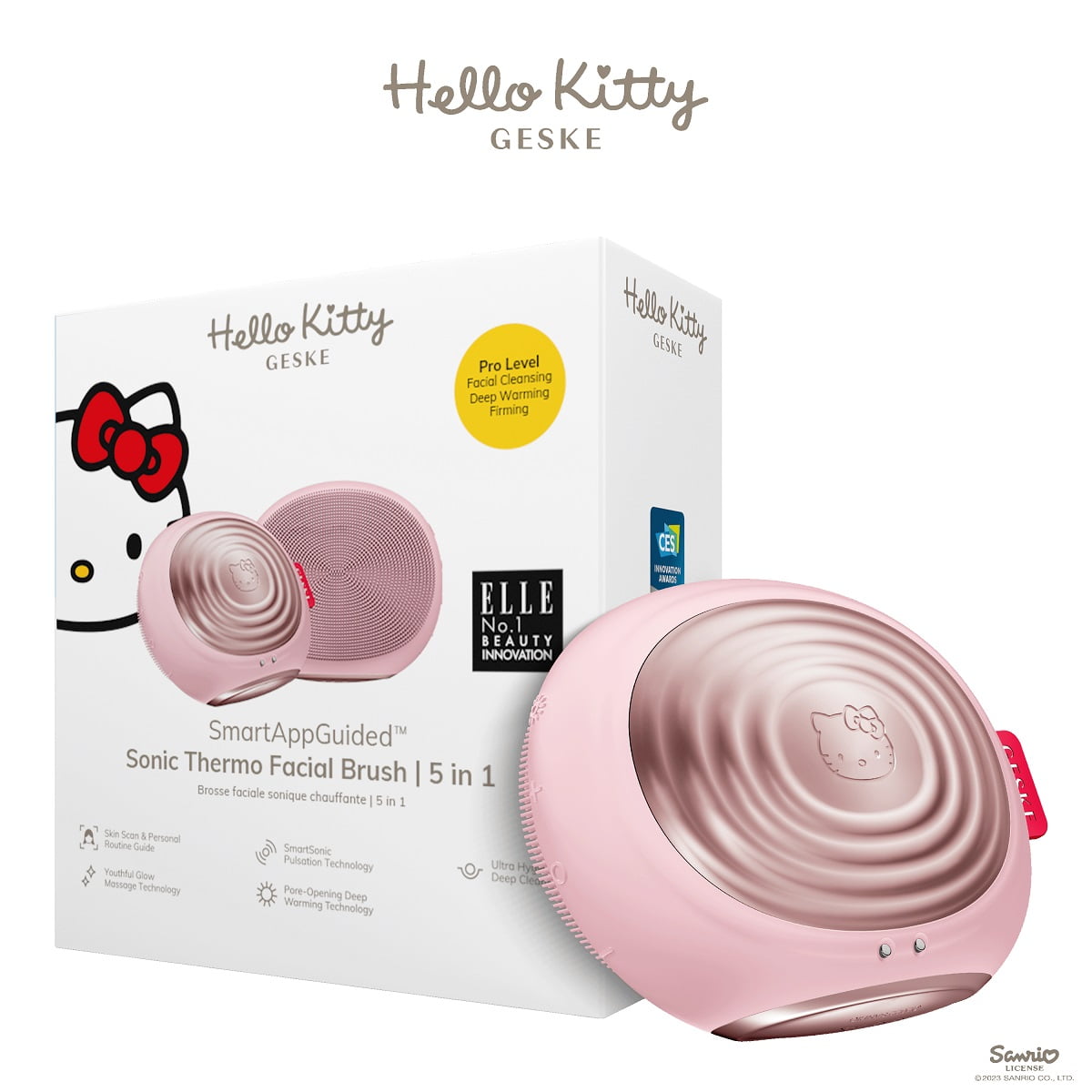 GESKE x Hello Kitty Sonic Thermo Facial Brush 5 in 1 - Walmart.com