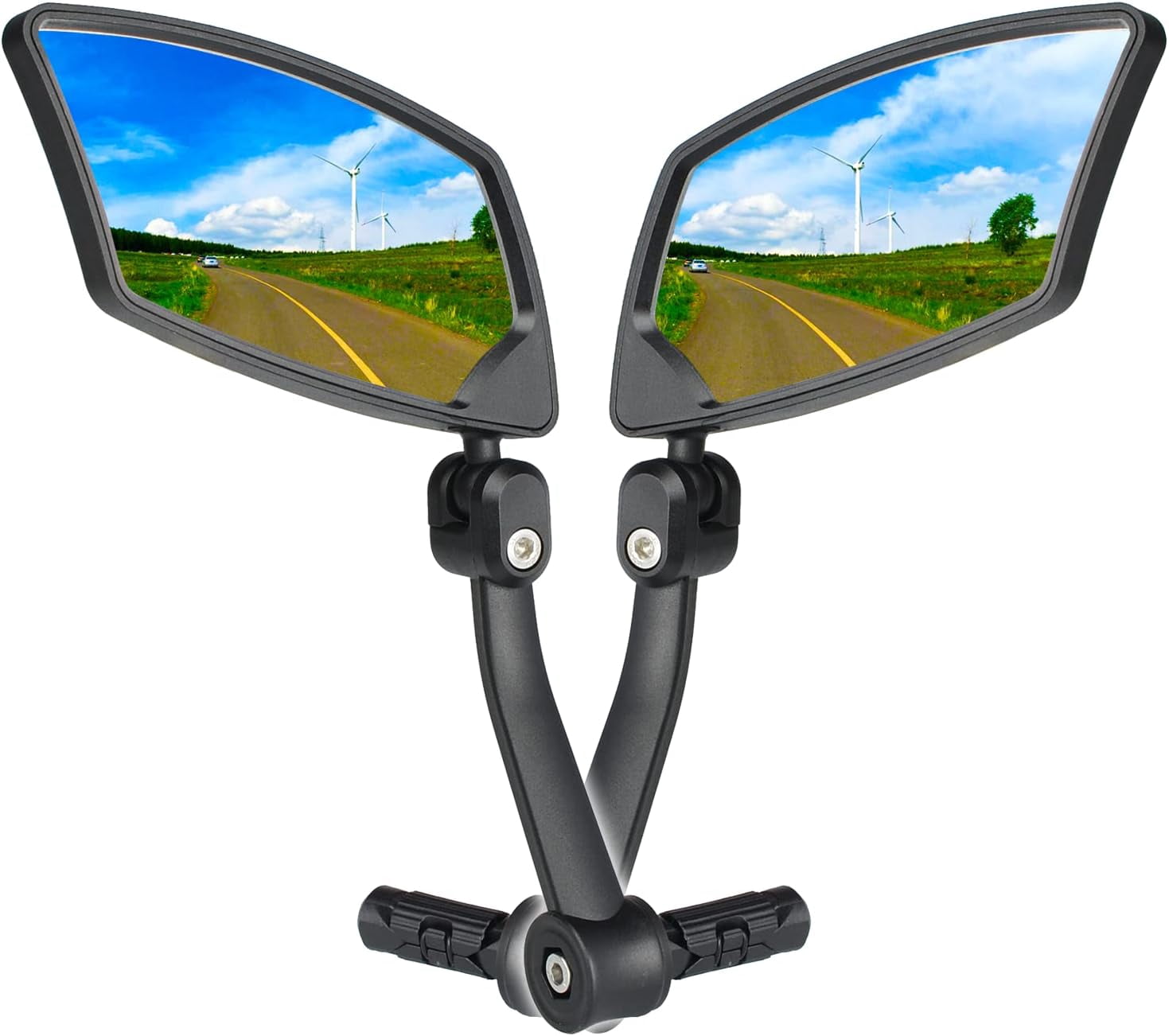 GET IT A:Silver Lens 1PAIR-Bar End Bike Mirrors, High–Definition Convex ...