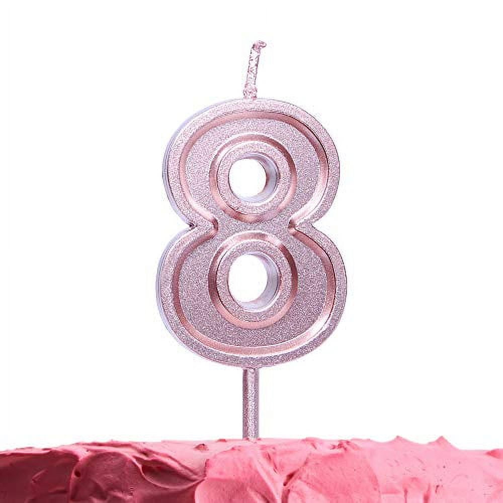 GET FRESH Number 8 Birthday Candle â€“ Rose Gold Number Eight Candle on ...