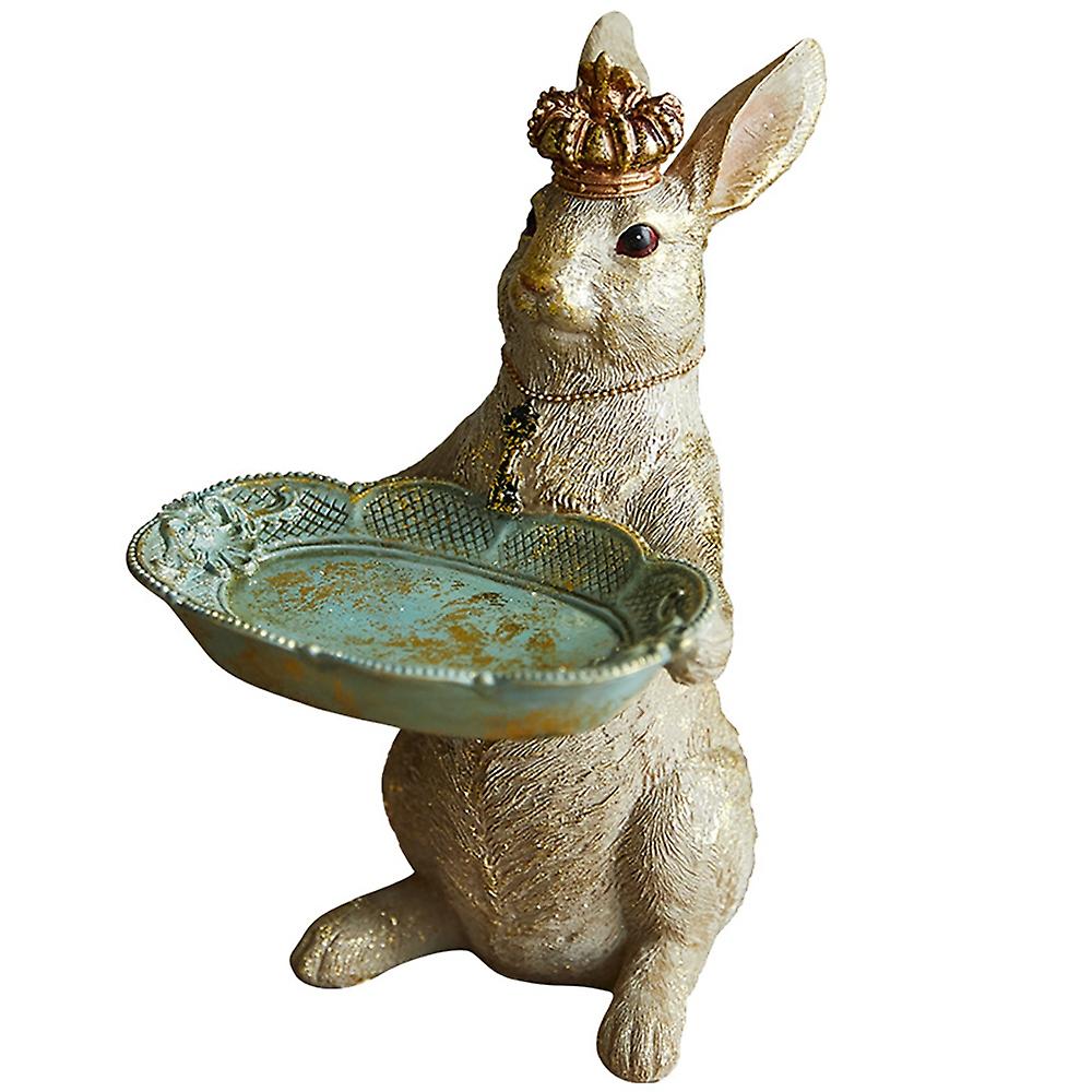 GET IT American Luxury Resin Retro Crown Rabbit Tray Storage Home Decor ...