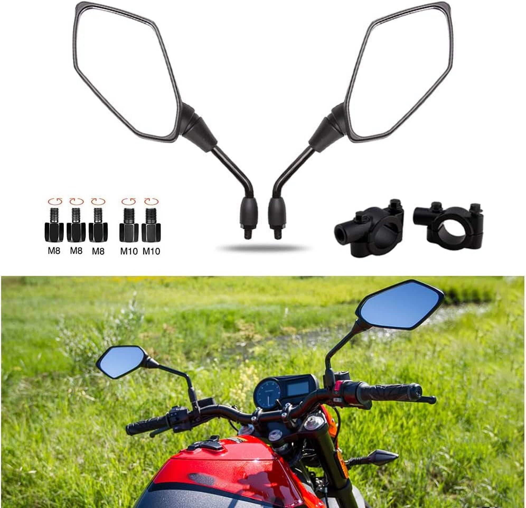 GET IT E-DREAMIZER Balck 8mm 10mm Motorcycle Rear View Mirrors ...