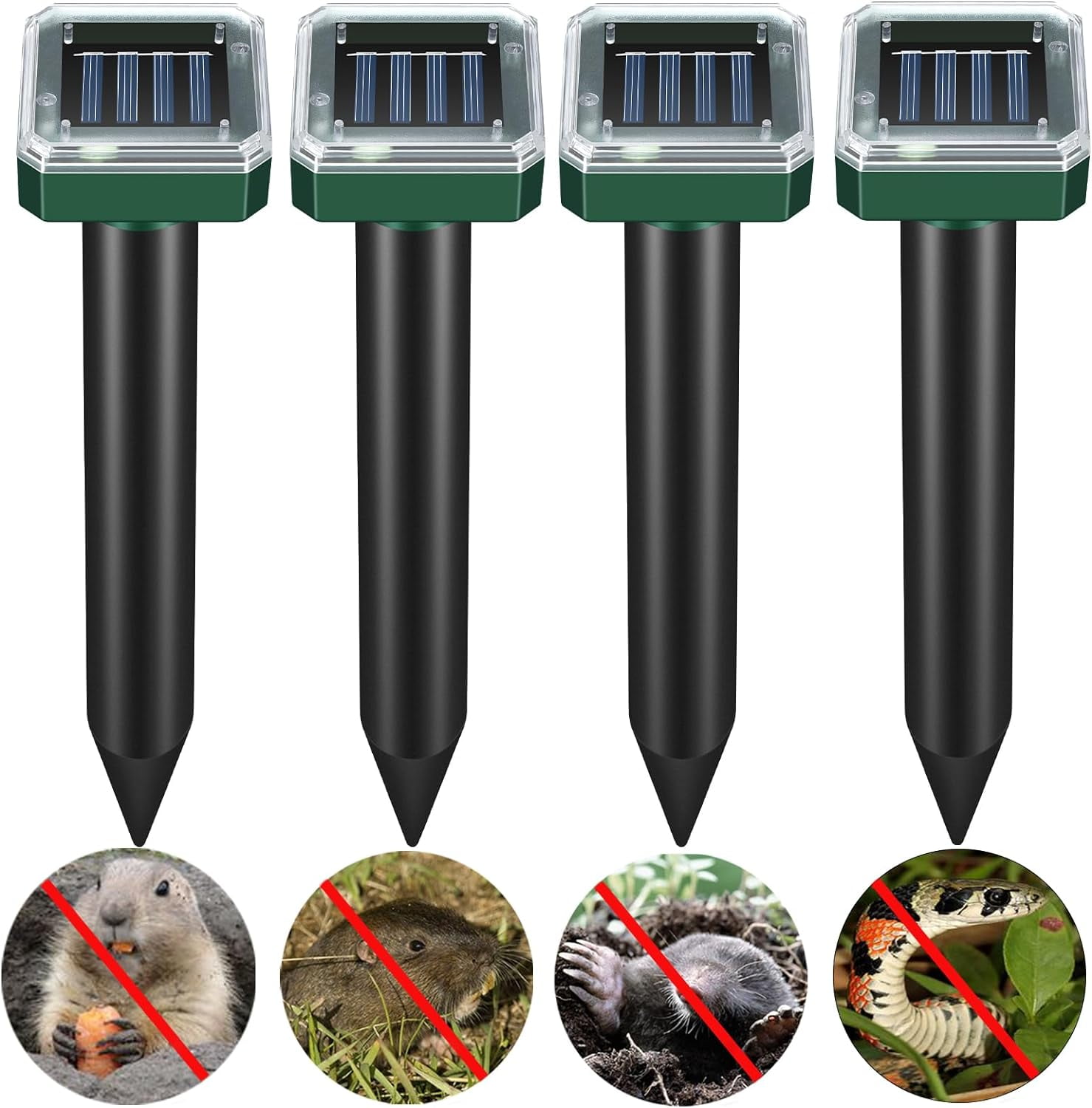 GET IT Solar Mole Repellent, Ultrasonic Mole Repellent Solar Powered ...
