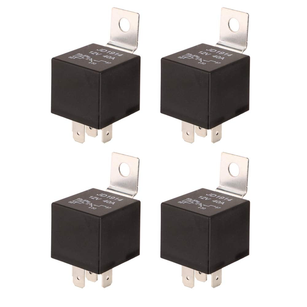 GET IT US 5pin-4pcs-JD1912 Car Relay 12V 40A 4 Pin SPST 12AWG Harness ...
