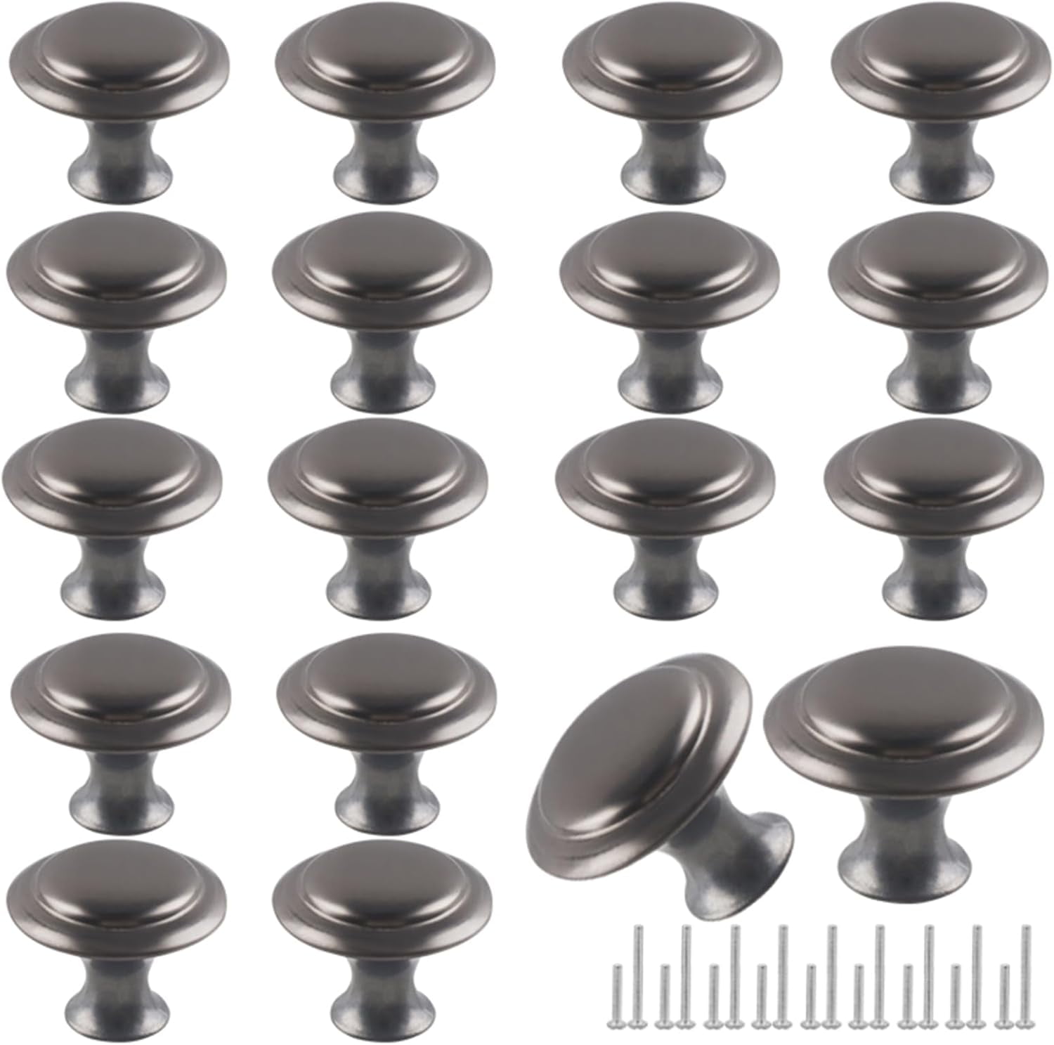 GET IT US Gray/Romeda 18 Pieces Drawer Knobs, 30mm Gray Cabinet Knobs ...