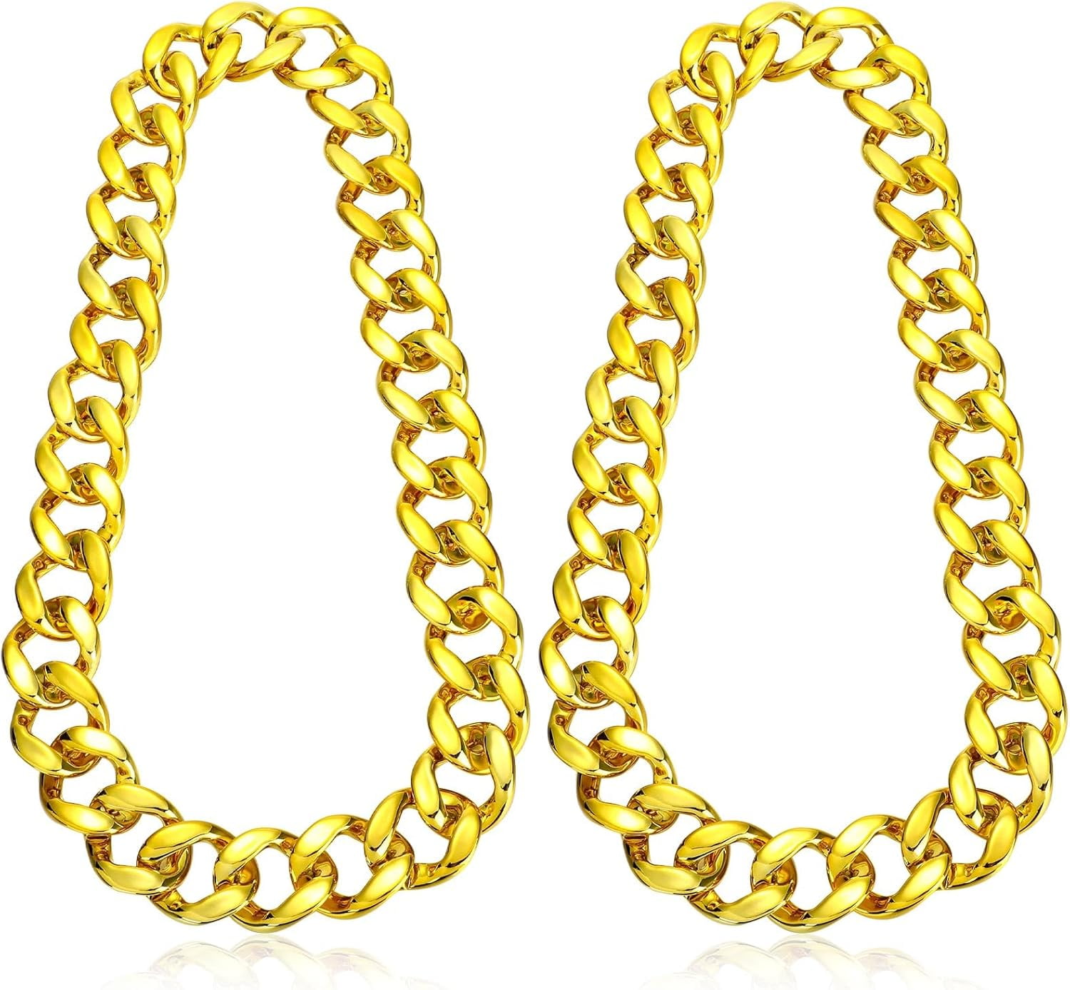 GET IT US Tatuo 2 Pcs Fake Gold Chain Big Chunky Gold Color Chain ...